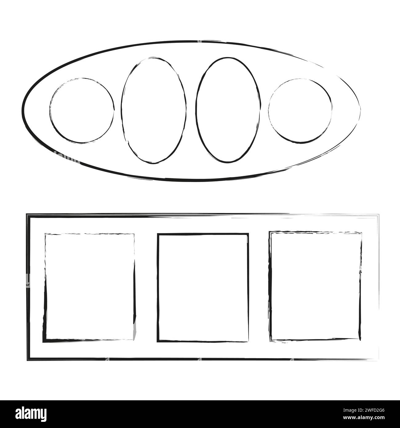 Exclusive frames, figures. Frame within a frame. Unusual design. Modern ...