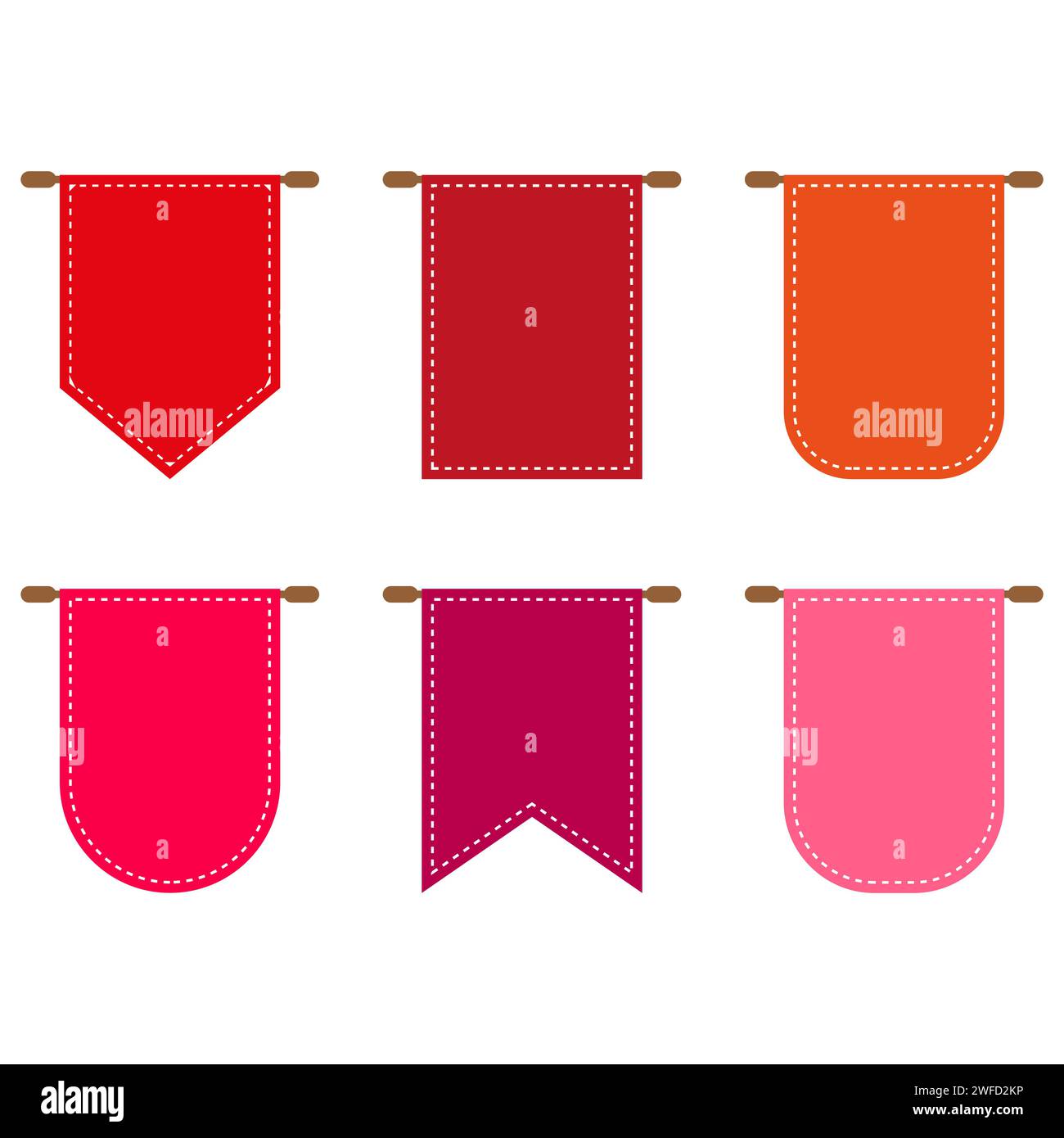 banner with red pennants for fabric design. Advertising banner. Vector ...
