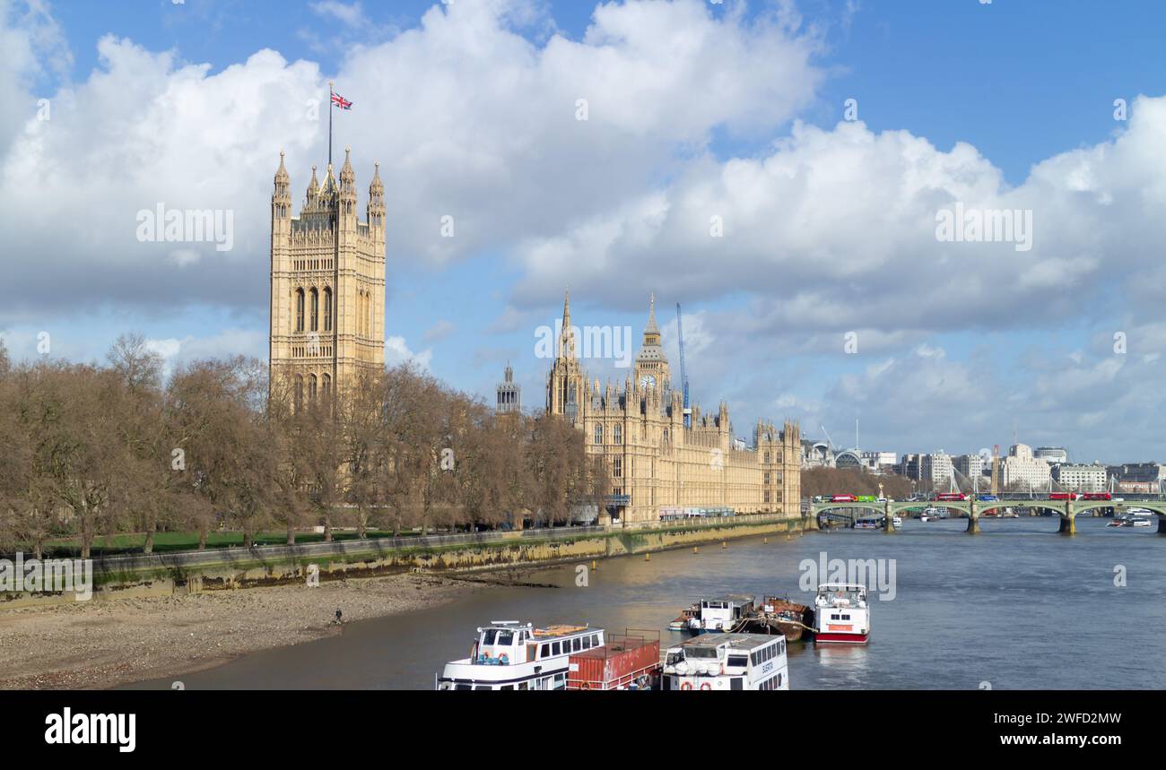 Palace of Westminster and the River Thames in London from the Lambeth ...