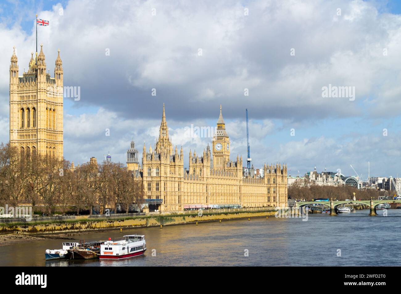Palace of Westminster and the River Thames in London from the Lambeth ...
