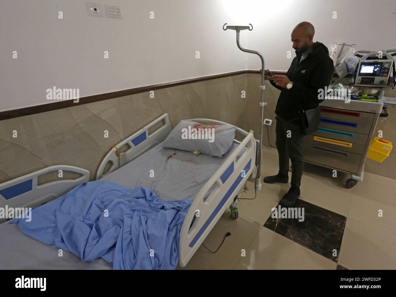 (240130) -- JENIN, Jan. 30, 2024 (Xinhua) -- This photo taken on Jan ...