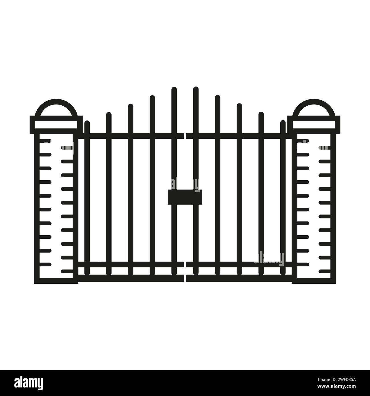 Gate icon in modern style. Flat warning symbol. Vector illustration ...