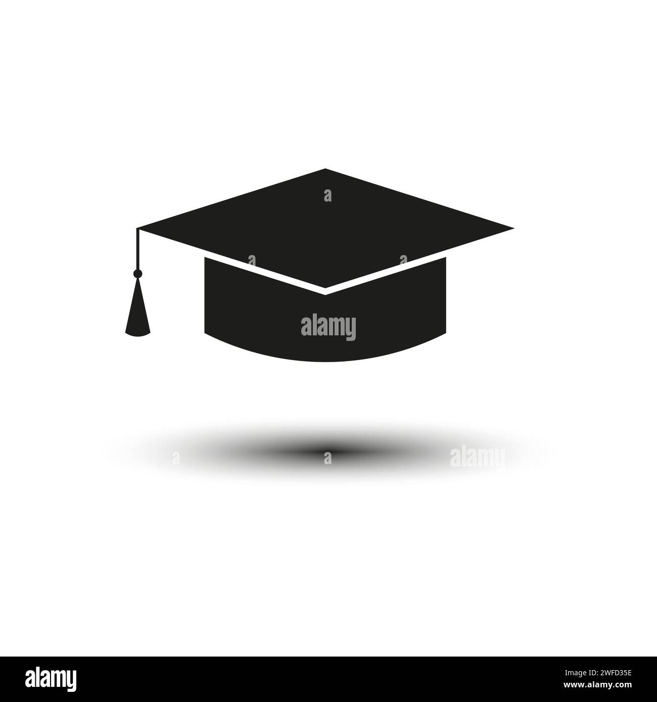 Student's cap in flat style. College cap, graduation cap, mortar board ...