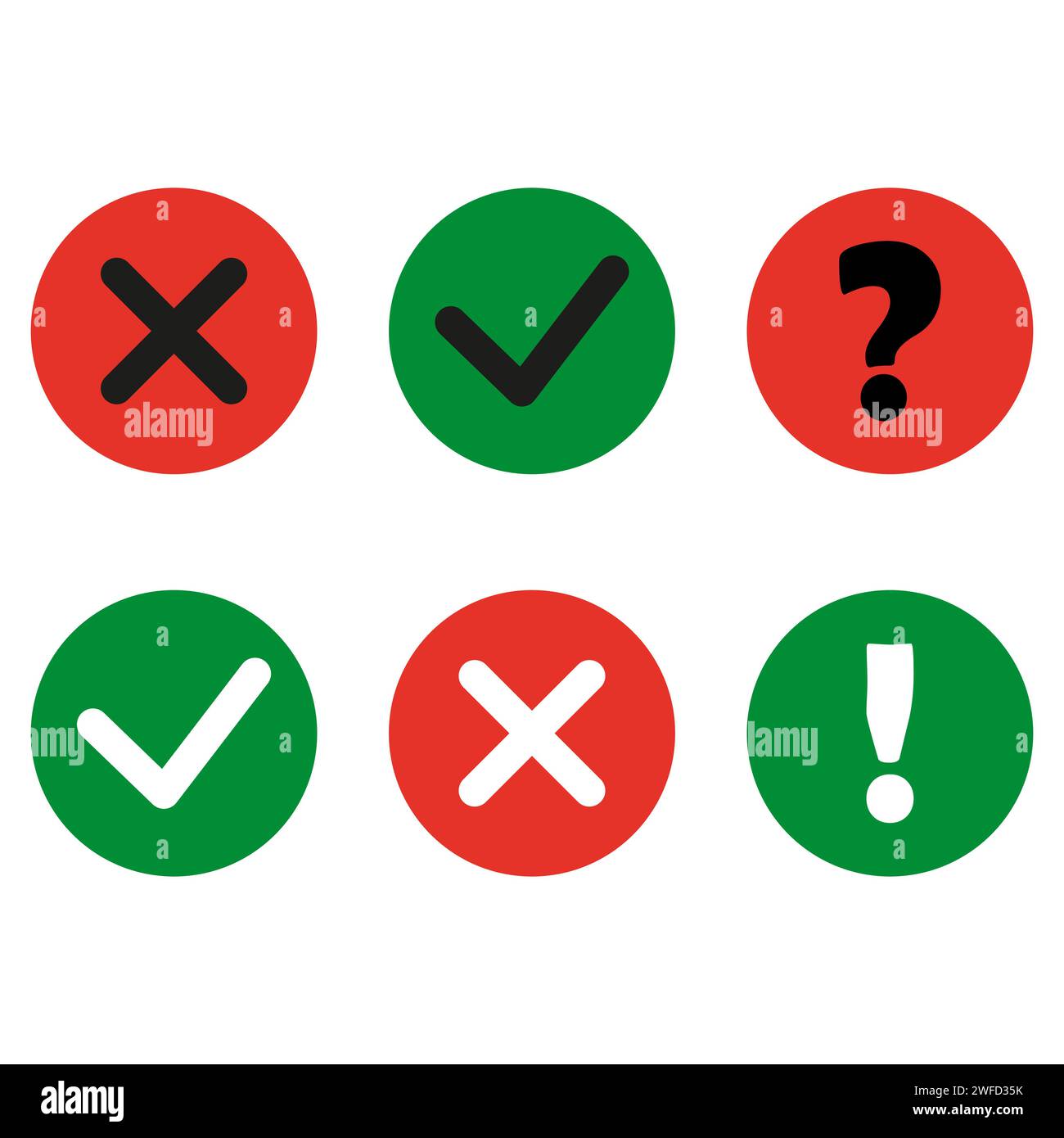 green ticks, Cross symbol. Vector illustration. Stock image. EPS 10 ...
