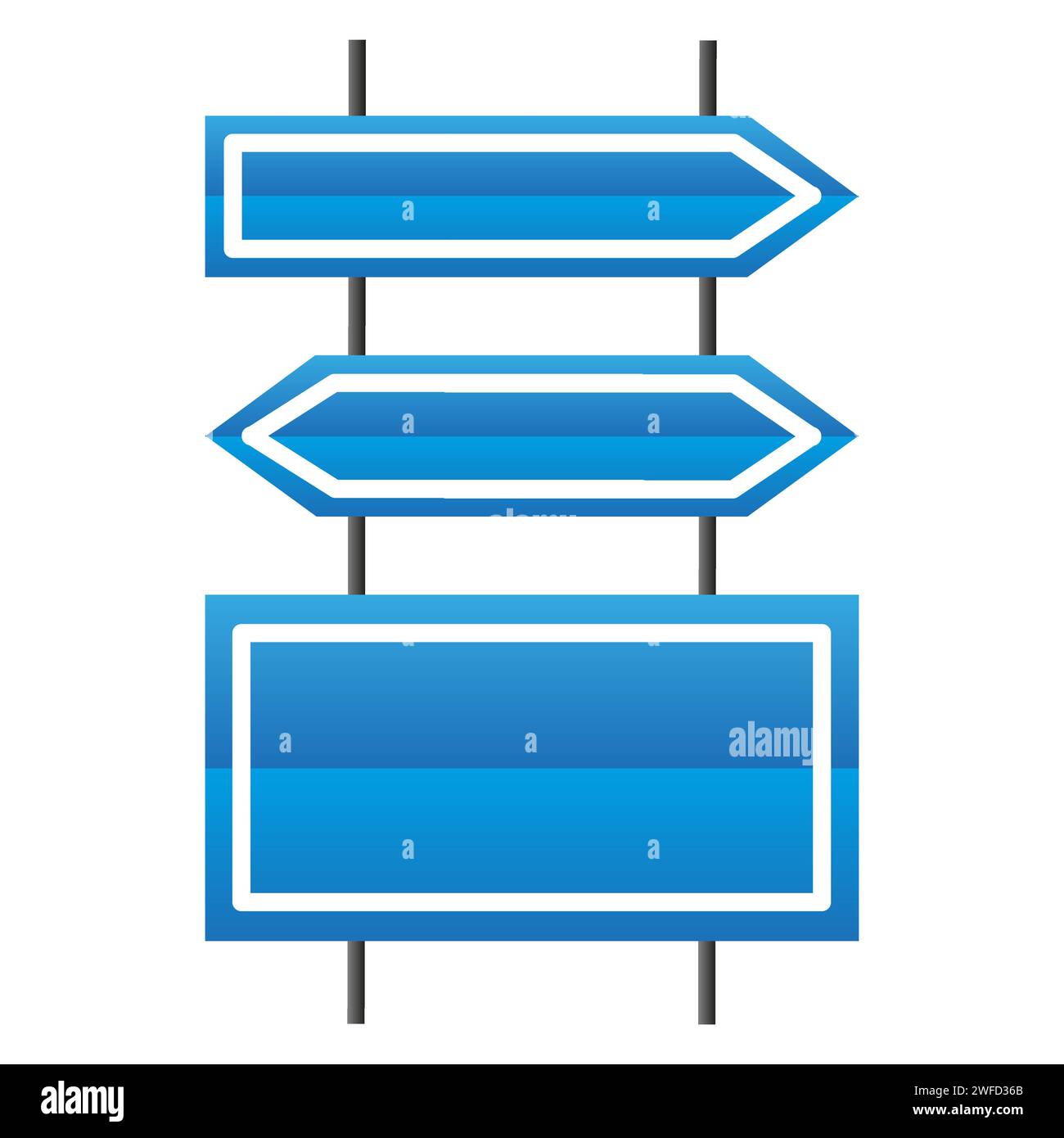 Empty road signs. Empty highway. blank road sign boards. Vector ...