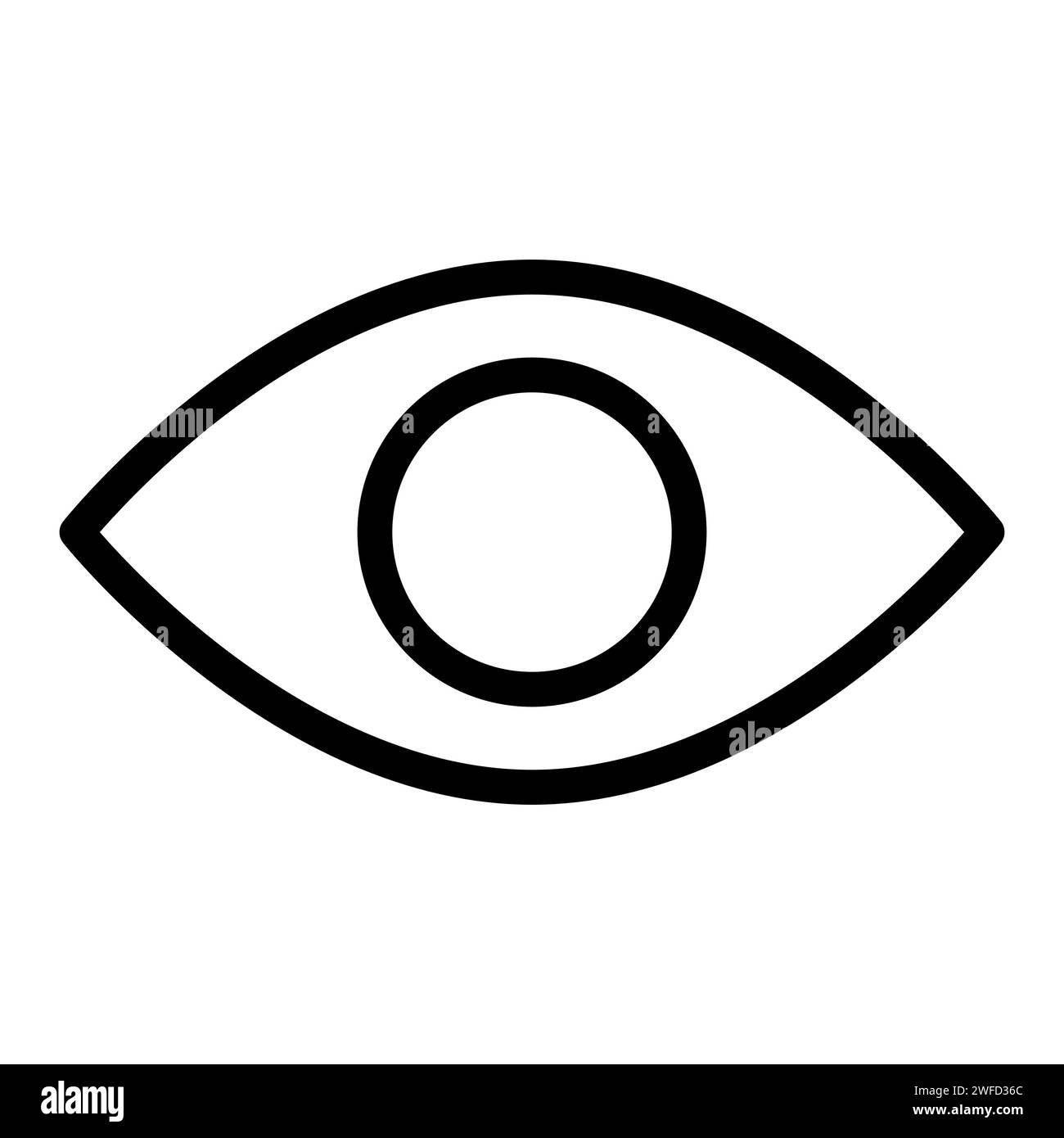 Eyeball icon. Outline shape. Vision element. Optical background ...