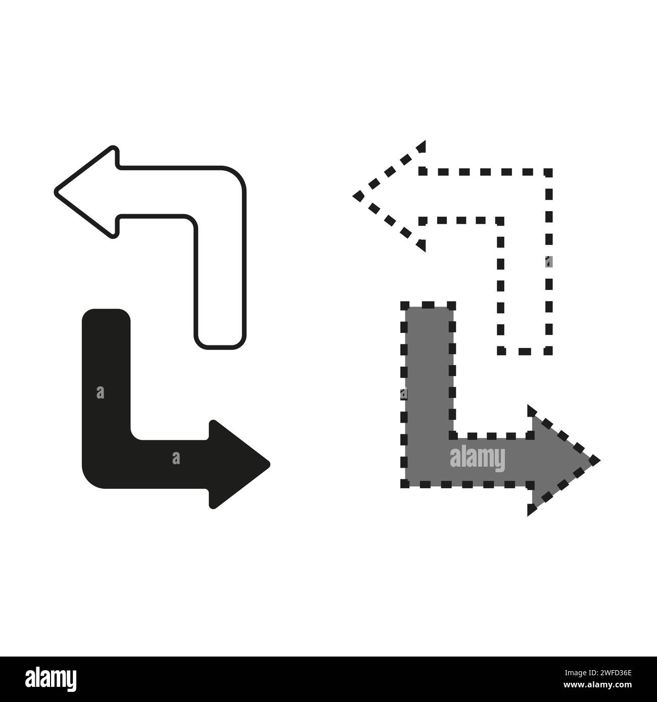 Modern arrows angle. Digital business. Reload symbol. Vector ...