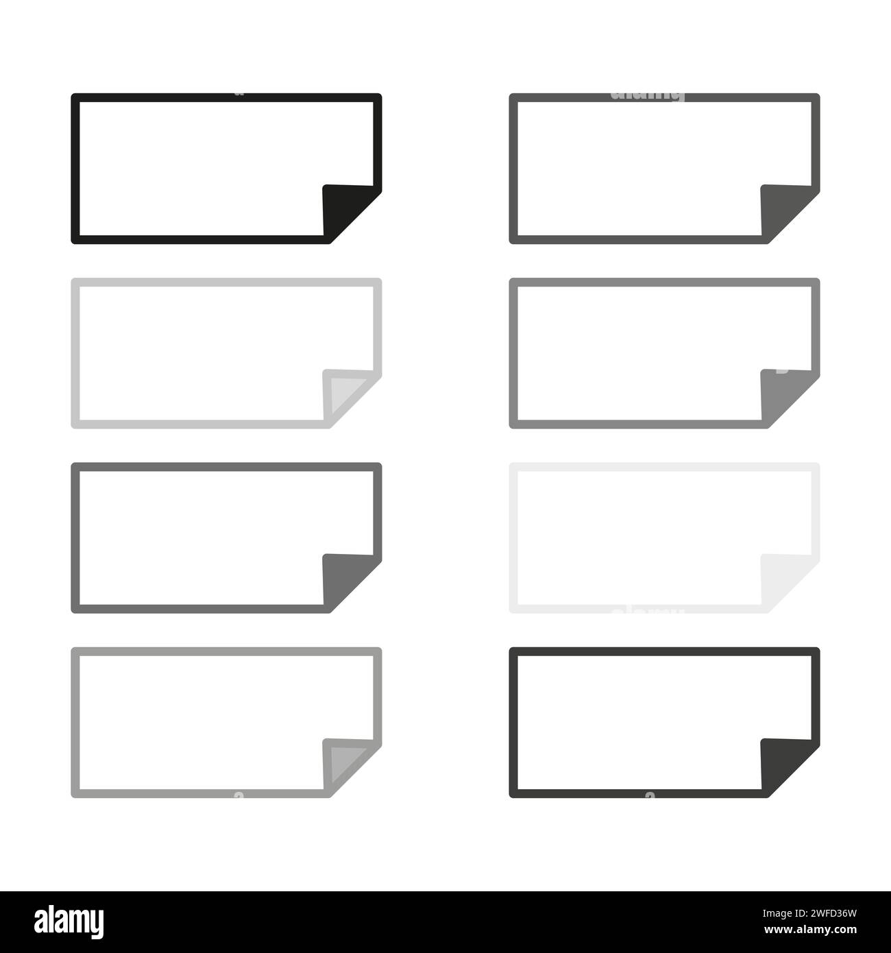 Rectangles with curled corners. Business banner. Design template page ...
