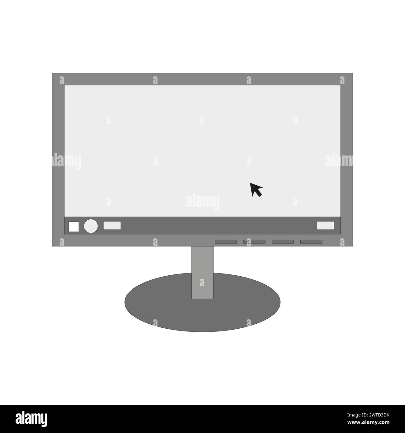 Desktop Monitor Computer Digital Space Vector Illustration Stock Image Eps 10 Stock Vector