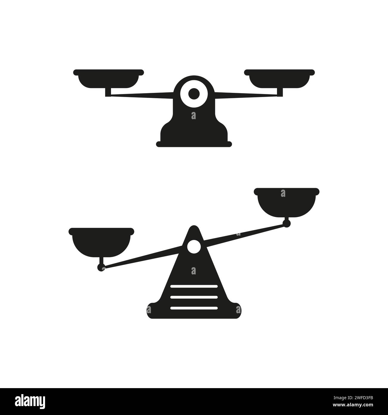 scale icons on white background. Libra symbol, balance sign. Vector ...