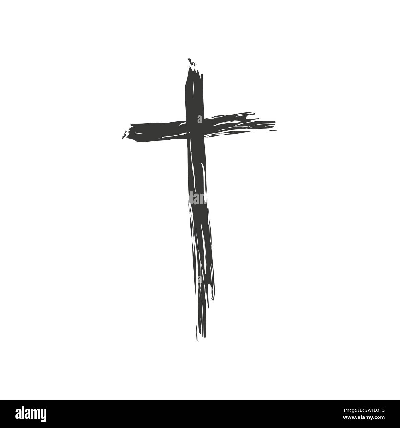 Abstract brush cross. Cross symbol. Grunge background. Vector ...