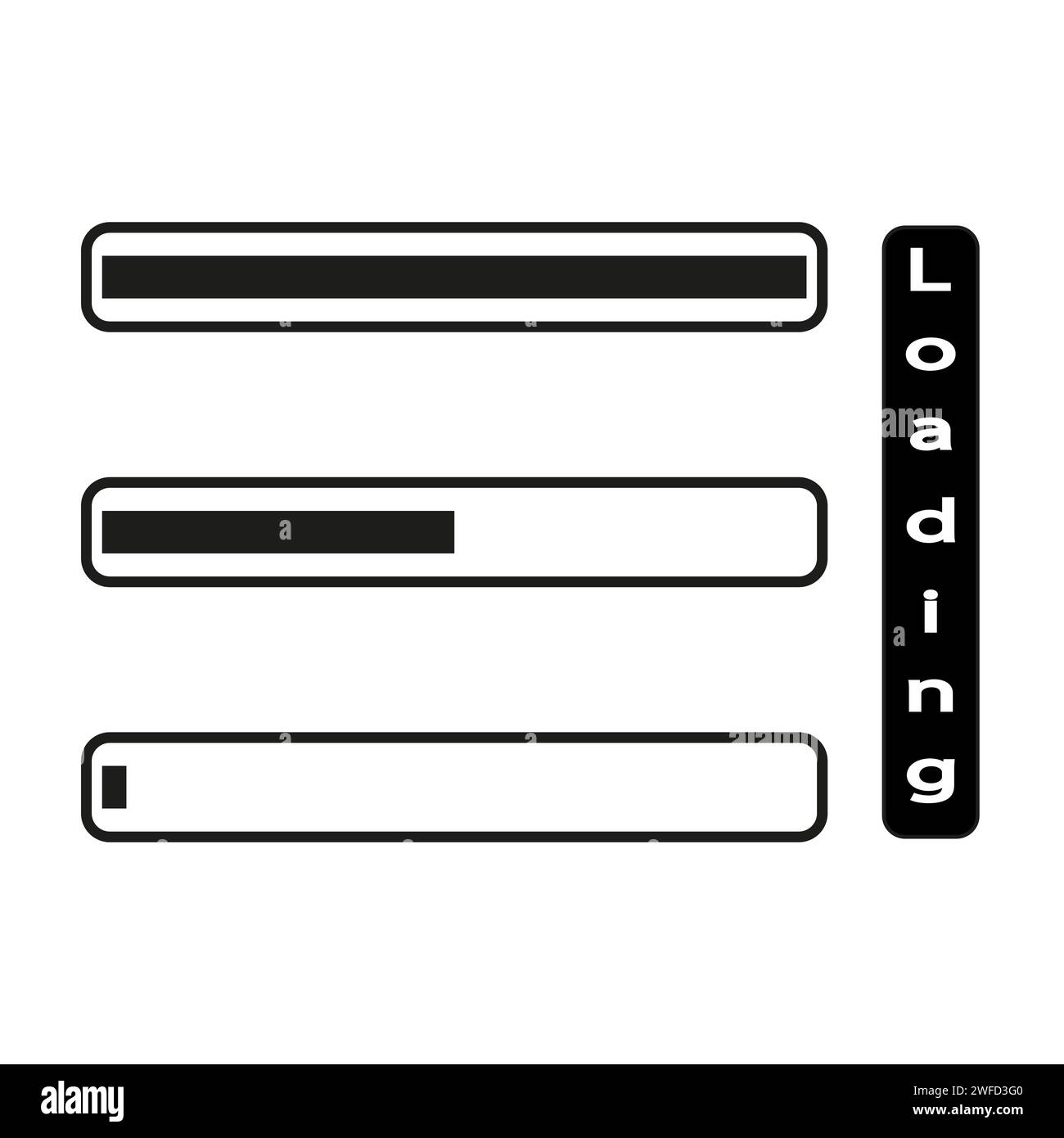 Loading bar icon set. Computer interface. Vector illustration. stock ...