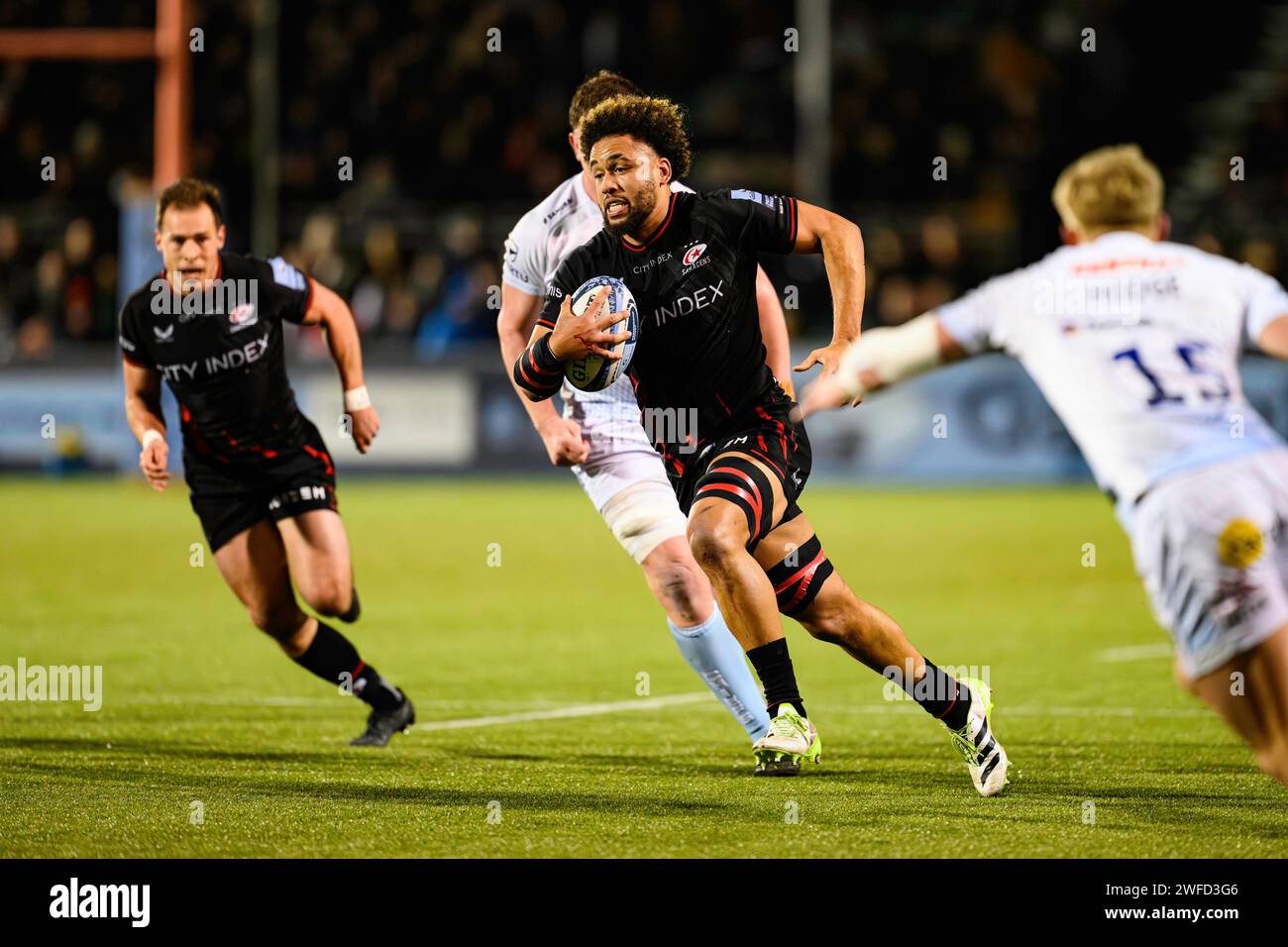 LONDON, UNITED KINGDOM. 27th, Jan 2024. Andy Christie of Saracens in ...