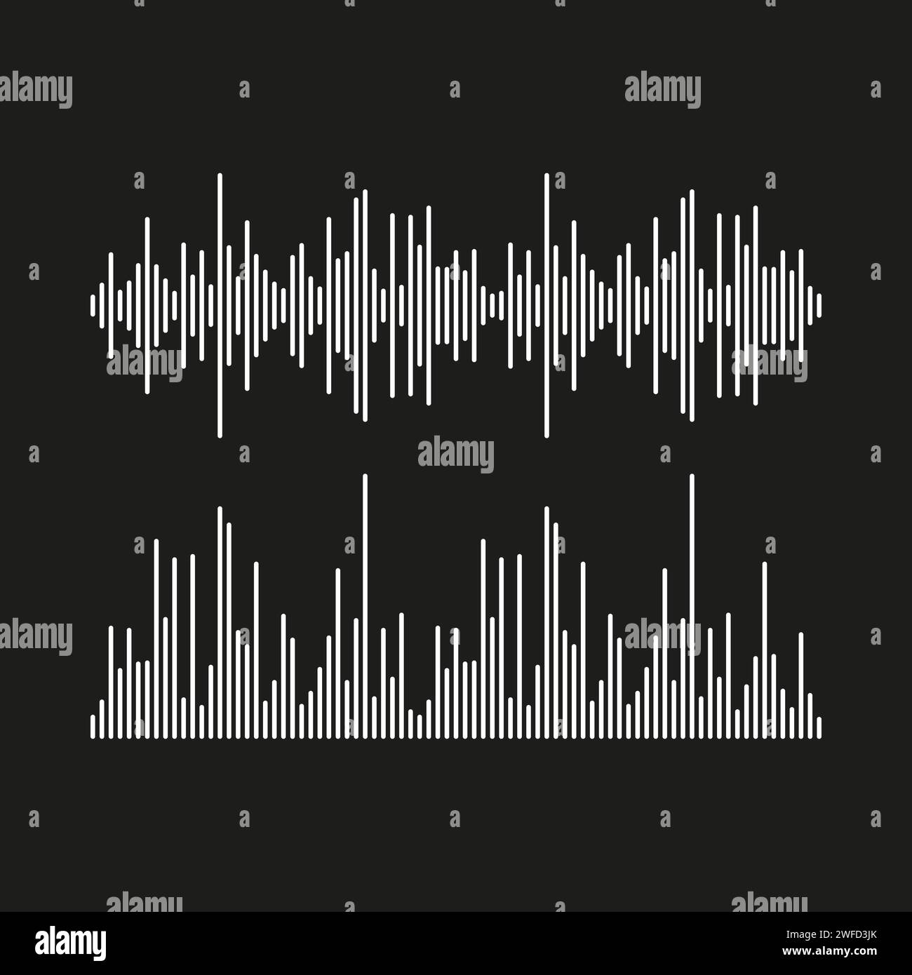 Sound wave black background. Music track sound wave. Vector ...