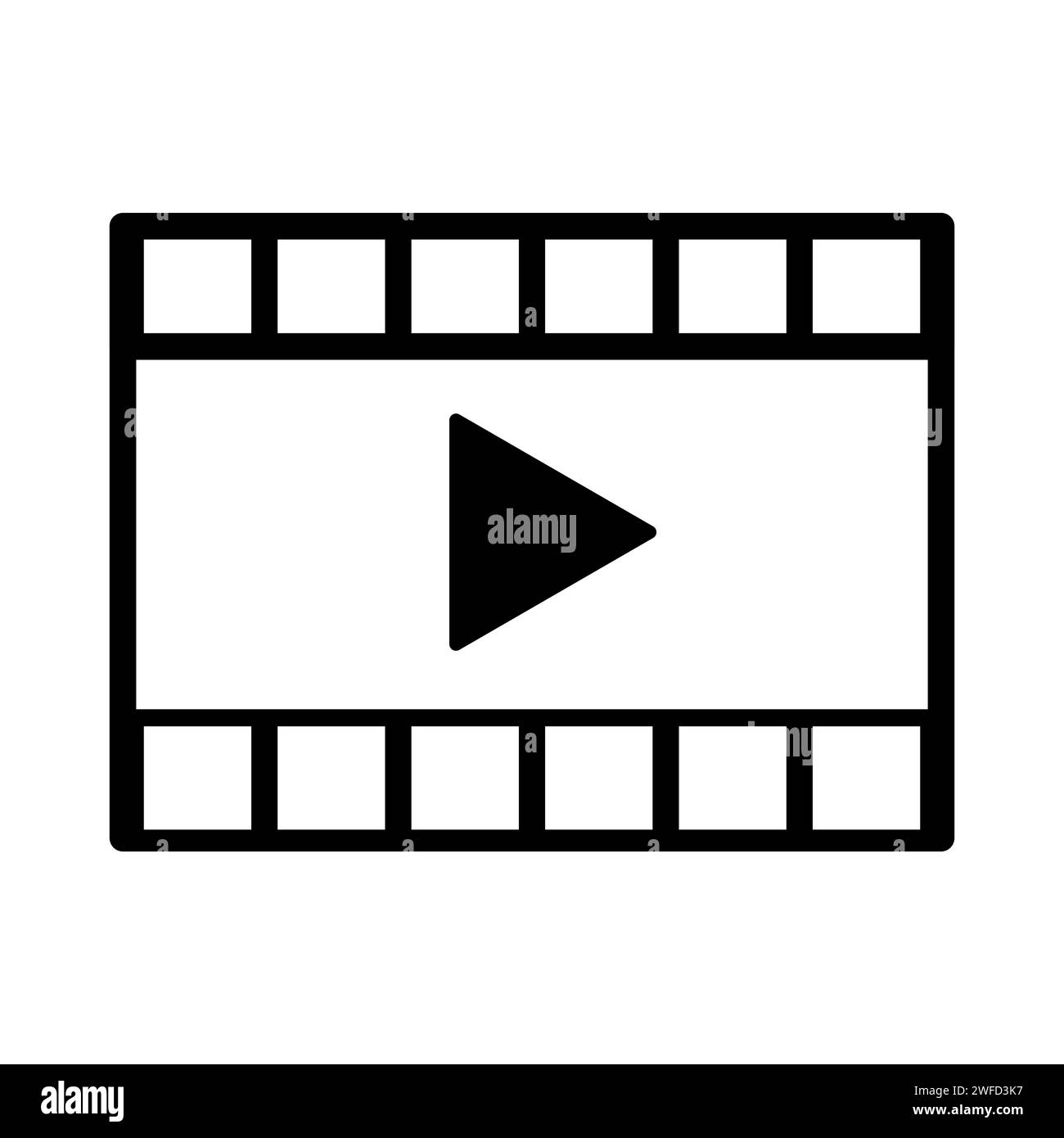 black film button play icon. Web ui design. Vector illustration. stock image. EPS 10 Stock ...