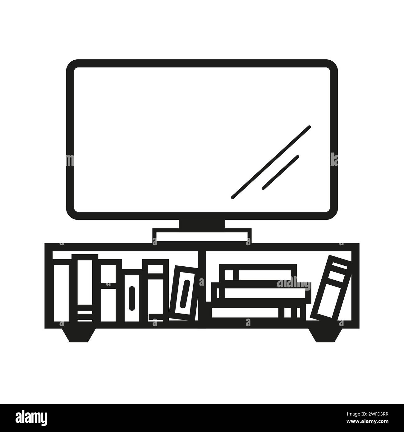 Tv shelf icon. Contemporary design. Vector illustration. stock image ...