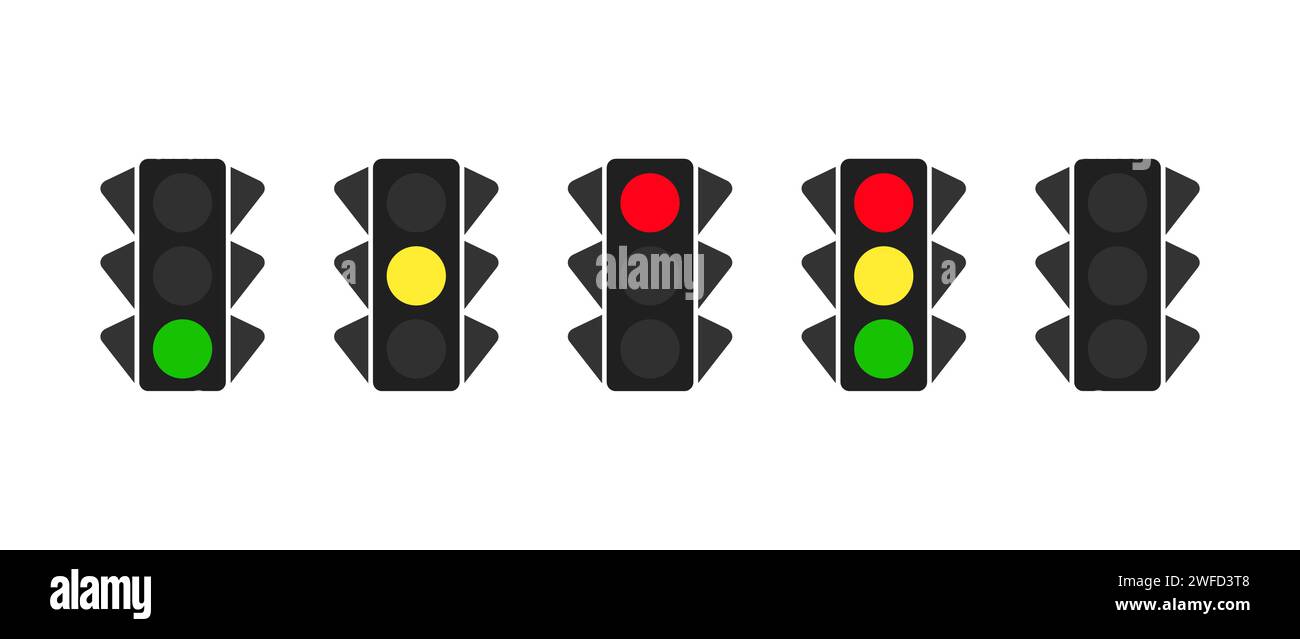 different traffic lights. Vector illustration. stock image. EPS 10 ...