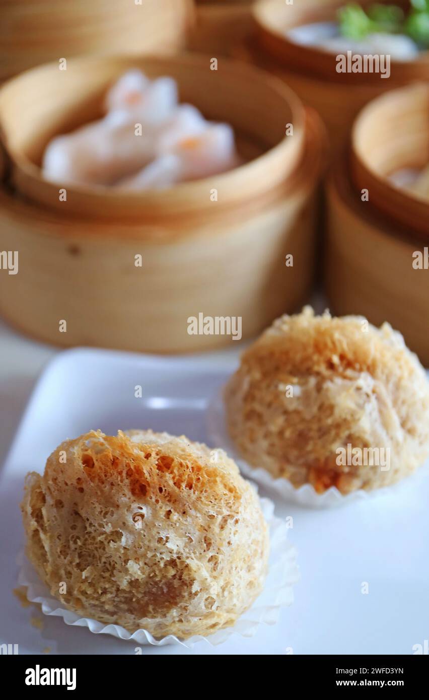 Closeup of Fried Taro Dumpling, One of Popular Chinese Dim Sum Dishes ...