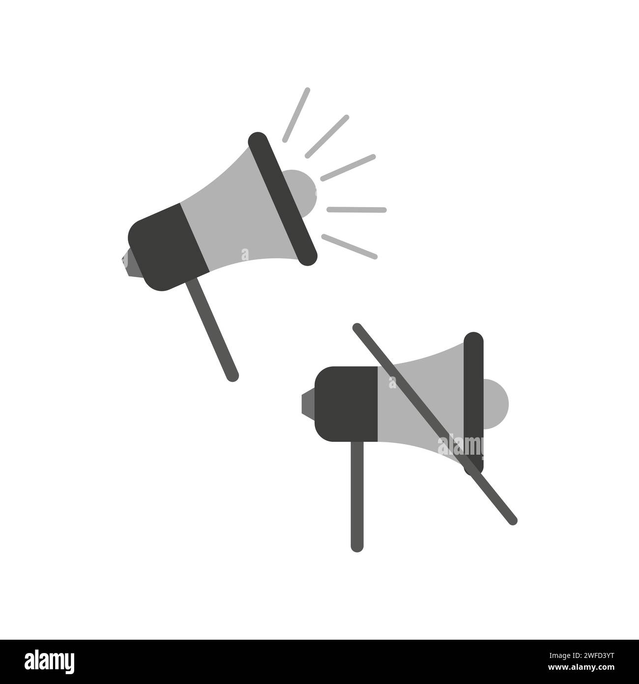 Crossed out speaker vector vectors hi-res stock photography and images - Alamy