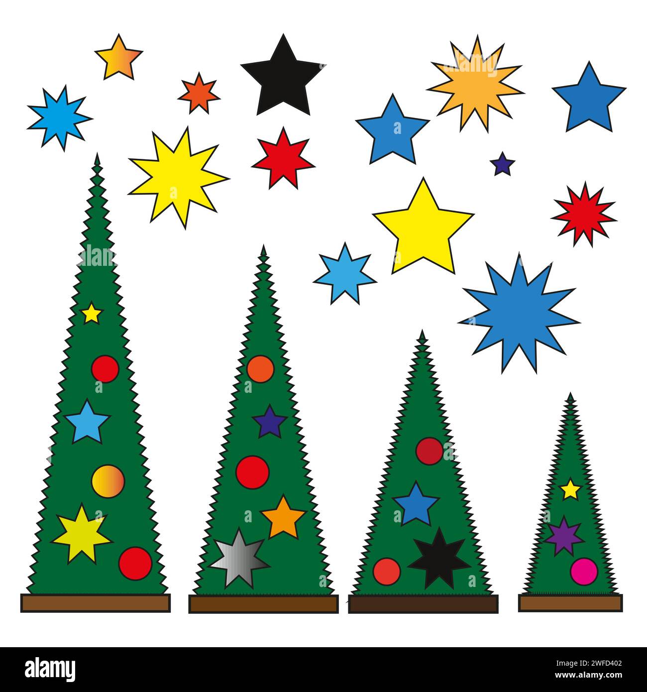 Evergreen plants in forest Stock Vector Images - Alamy