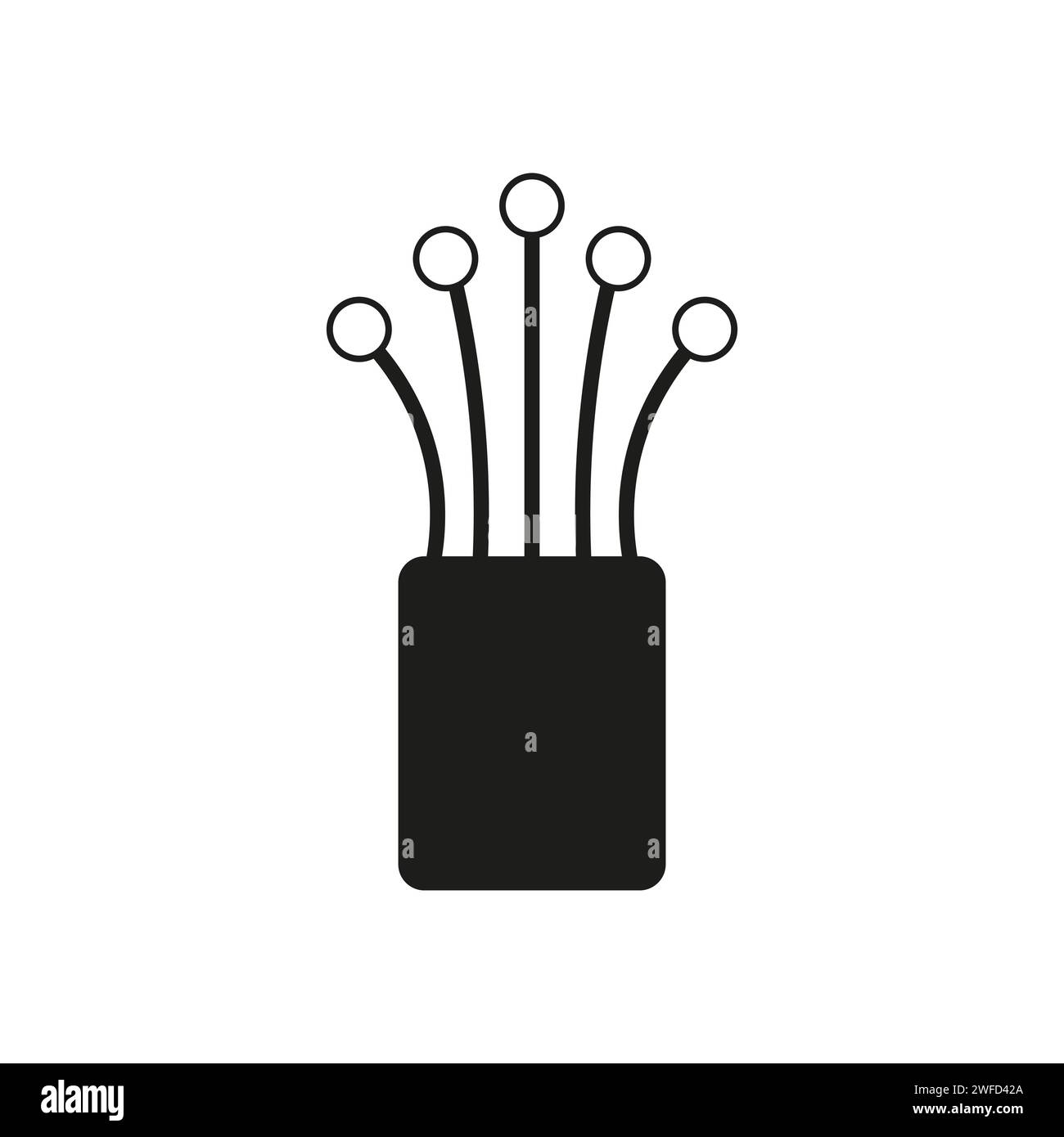 Optical cable icon. Computer technology concept. Digital data. Internet ...