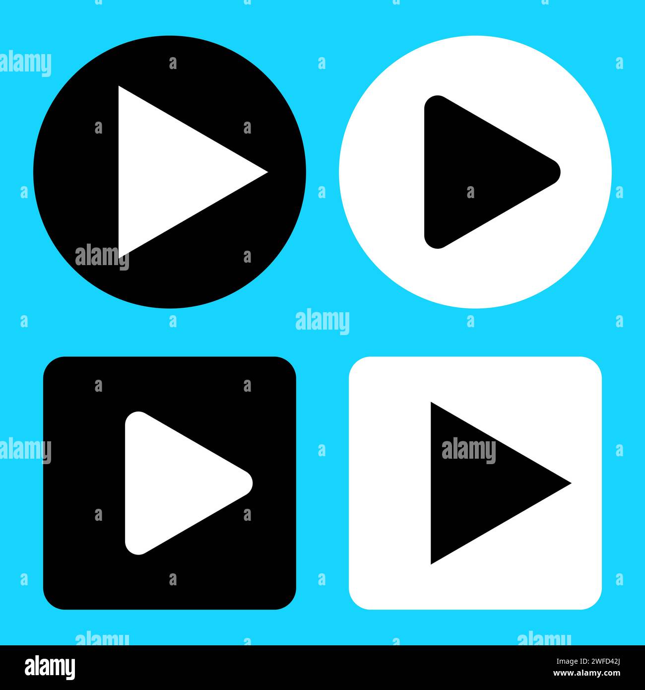 Play icon set. Online video. Play button icon vector. Arrow vector ...