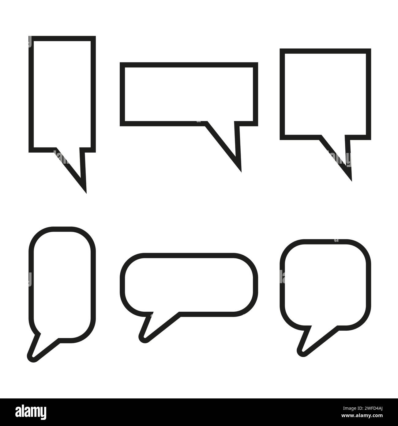 Messages blank icons set. Chat message icon. Cloud icon. Dialog, chat speech bubble. Vector ...