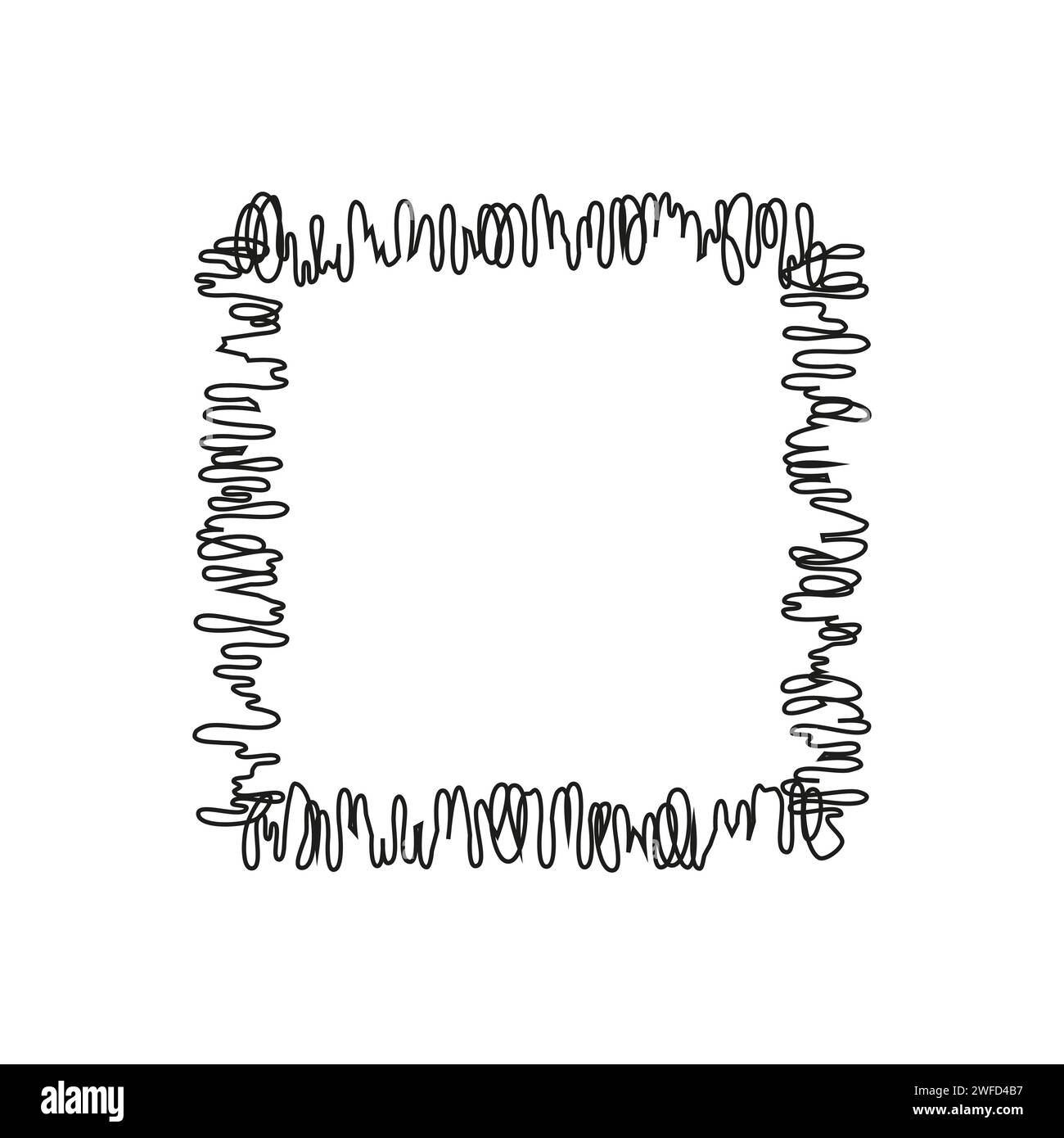 Hand-drawn zigzag square in abstract style. Sketch drawing. Vector ...