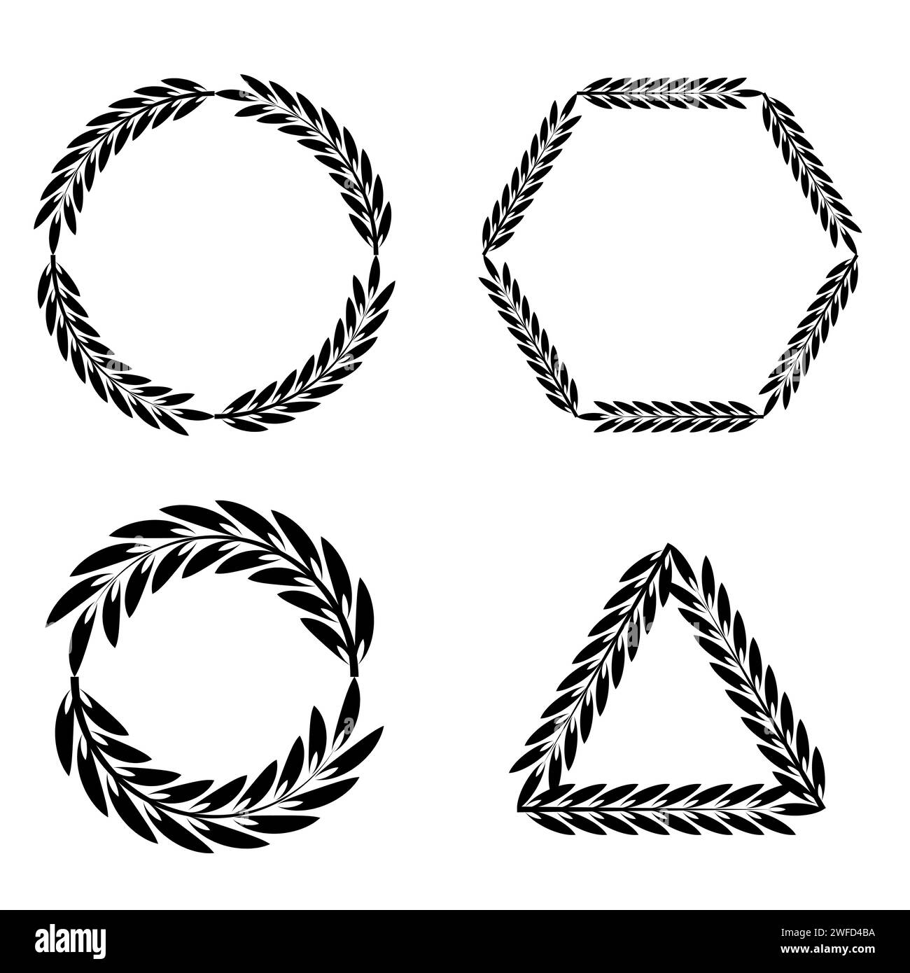 Wreaths geometric shapes. Circular frame. Invitation card design ...