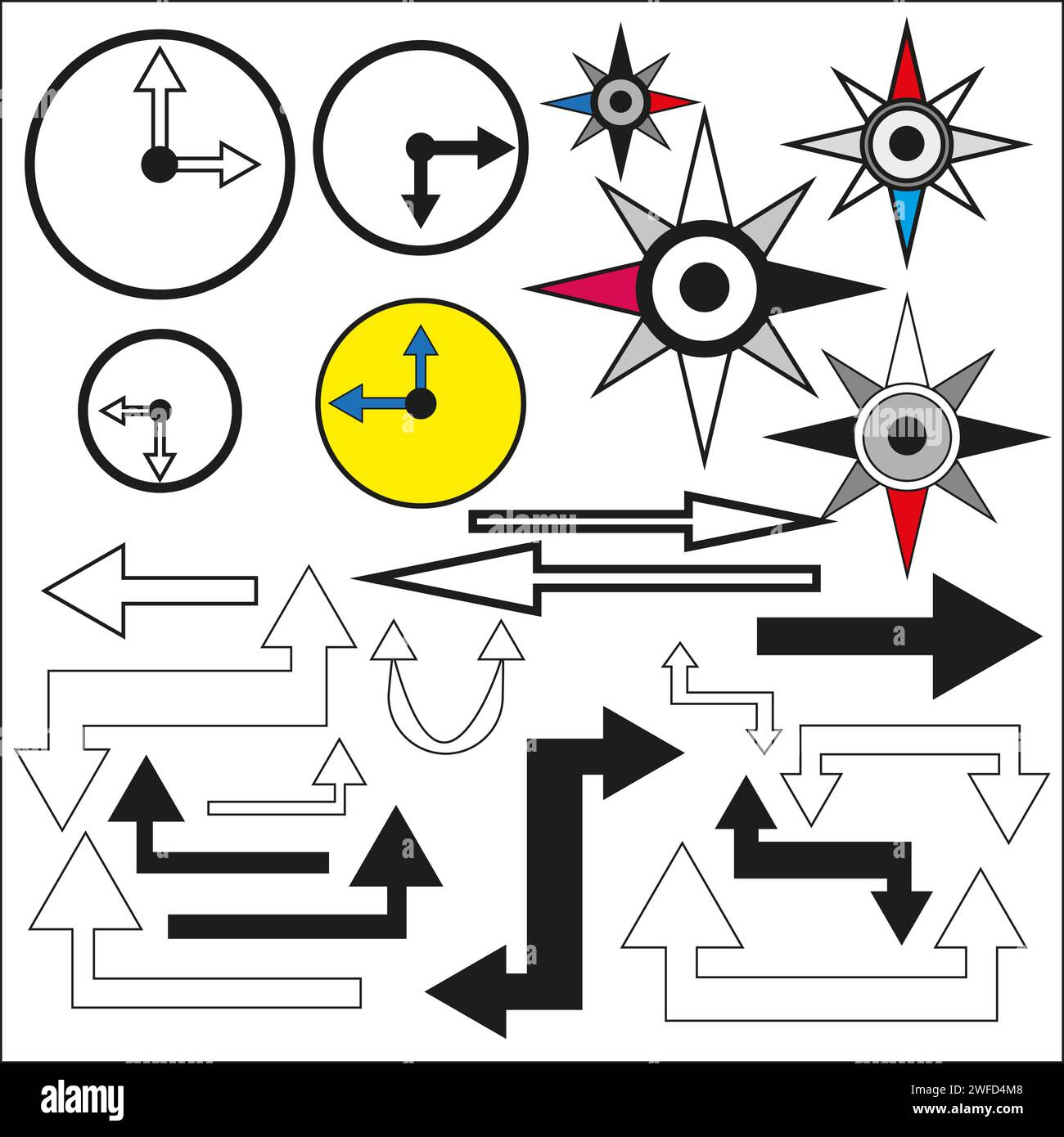 Set for decorative design. different straight arrows. Graphic elements ...