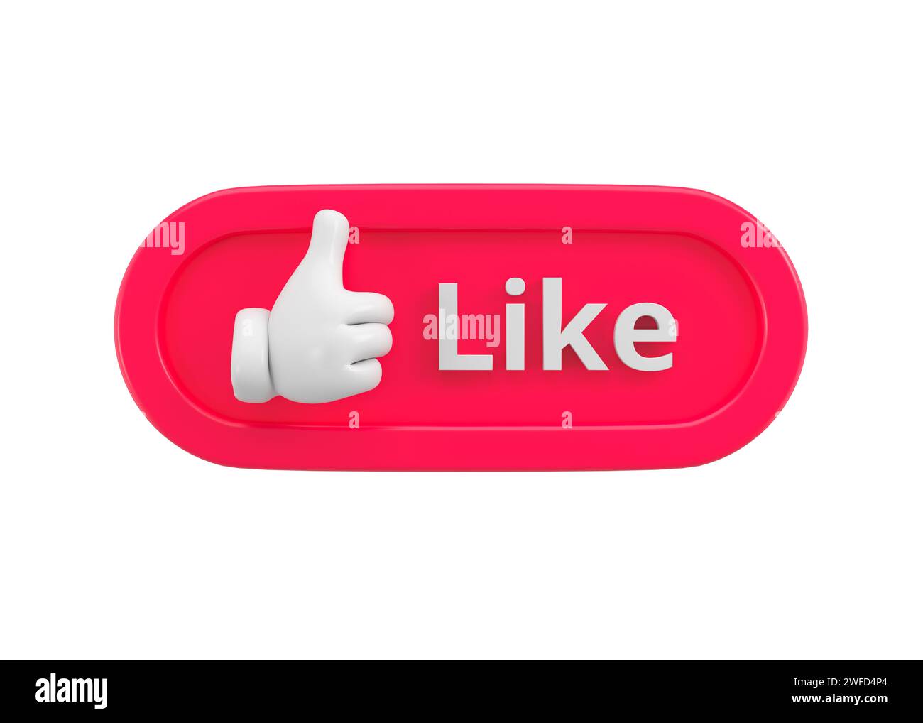 Thumbs up on the red like button. Social media, channel or blog ...