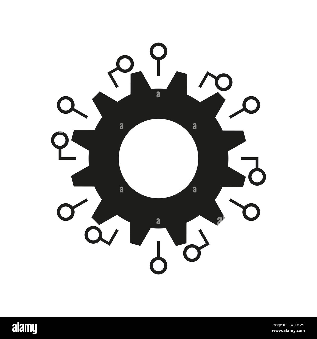 Data Integration Outline Icon For Graphic Design Logo Web Site