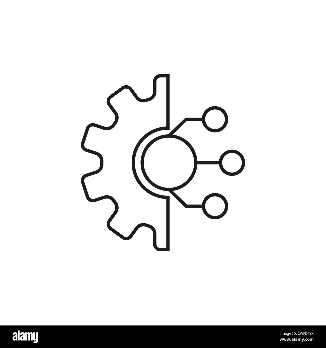 Data Integration Outline Icon For Graphic Design Logo Web Site Social Media Mobile App
