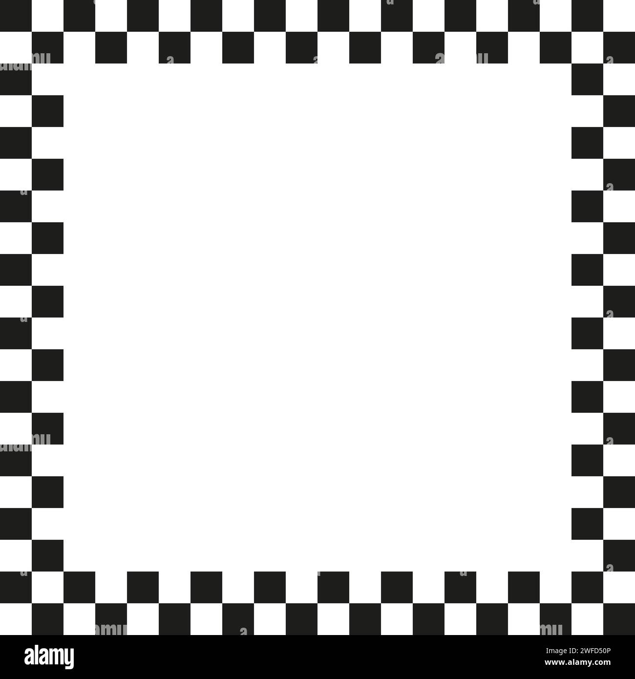 Checkers frame in line art style. Geometric seamless pattern. Vector ...