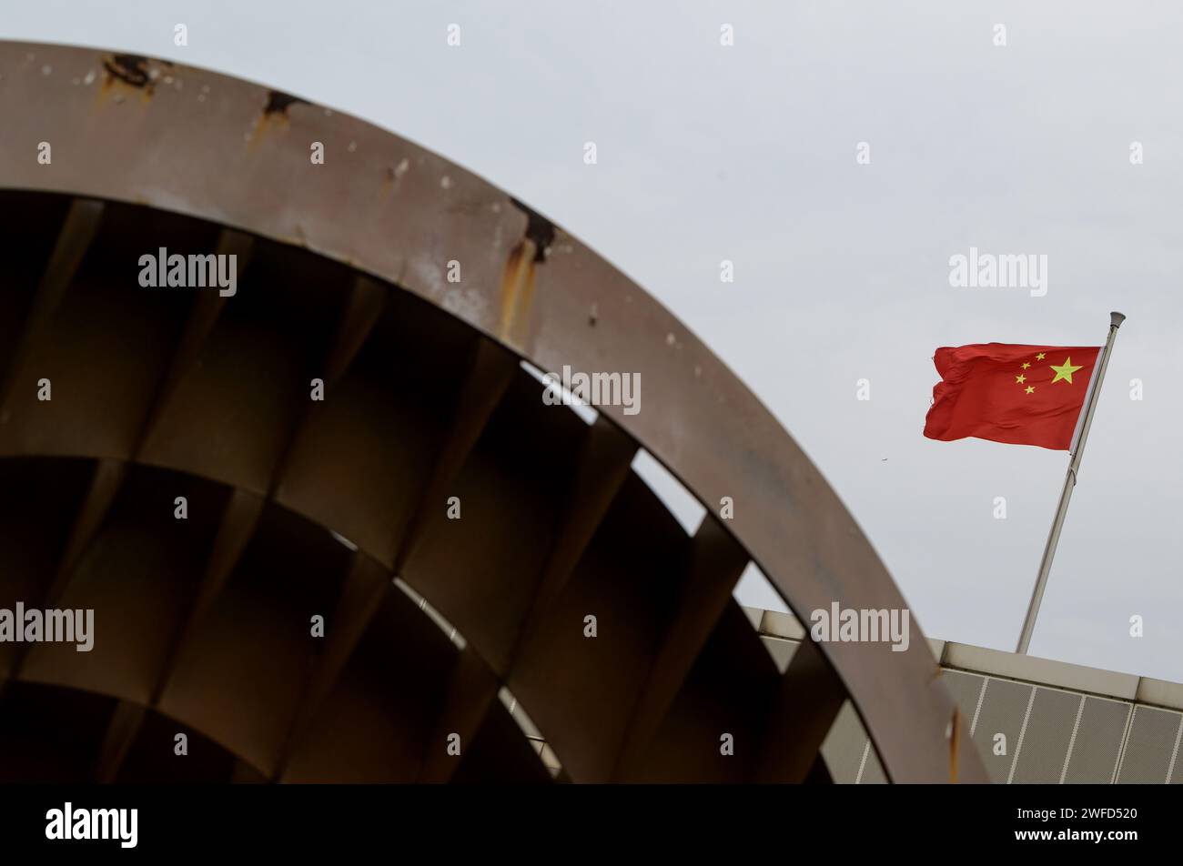The Chinese flag Marks the PLA Harbourfront Central Harbourfront, Hong ...