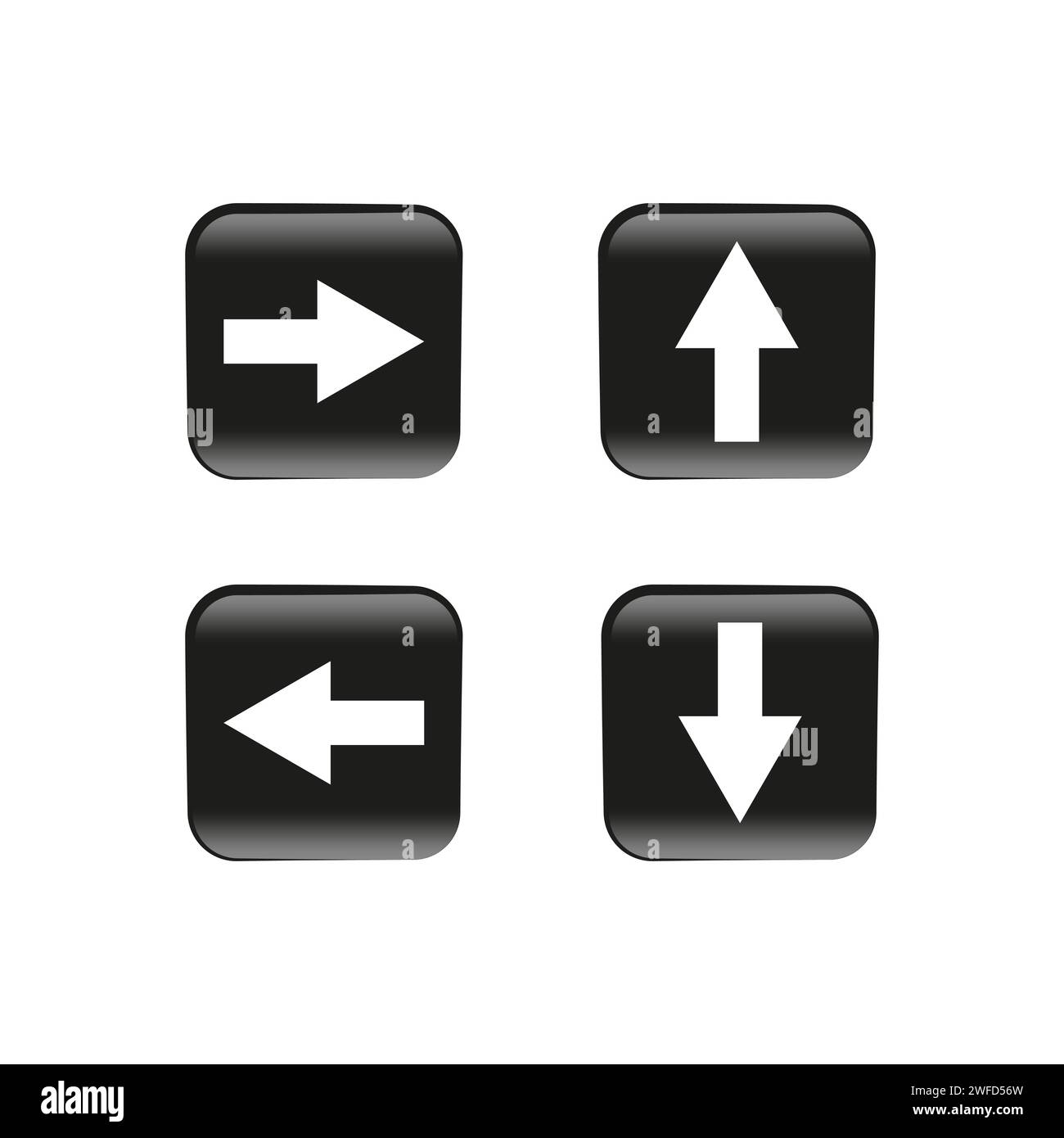 Buttons arrows squares on white background. Vector illustration. EPS 10 Stock Vector Image & Art ...