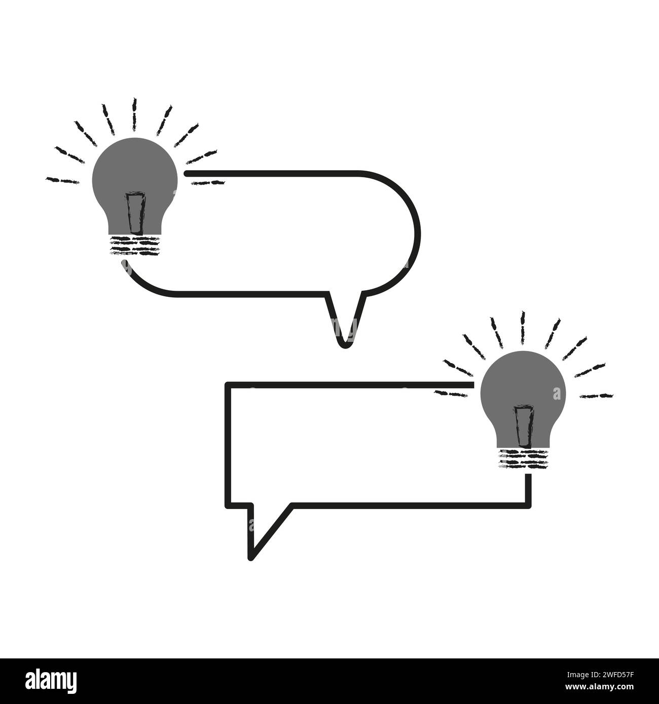 empty message light bulb. text message. Vector illustration. EPS 10 ...