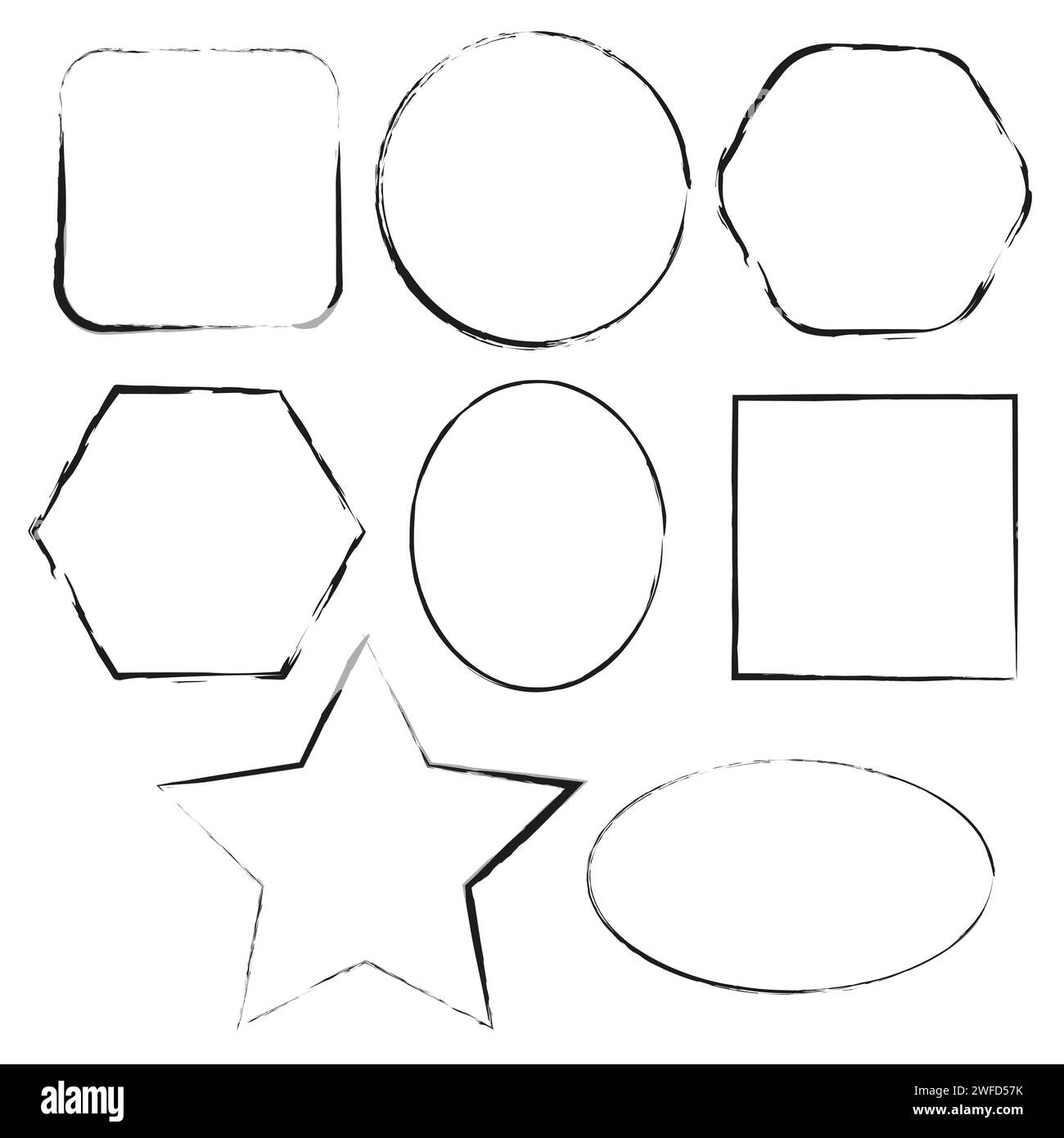 Exclusive frames, figures. Different grunge frame shapes. Modern art ...