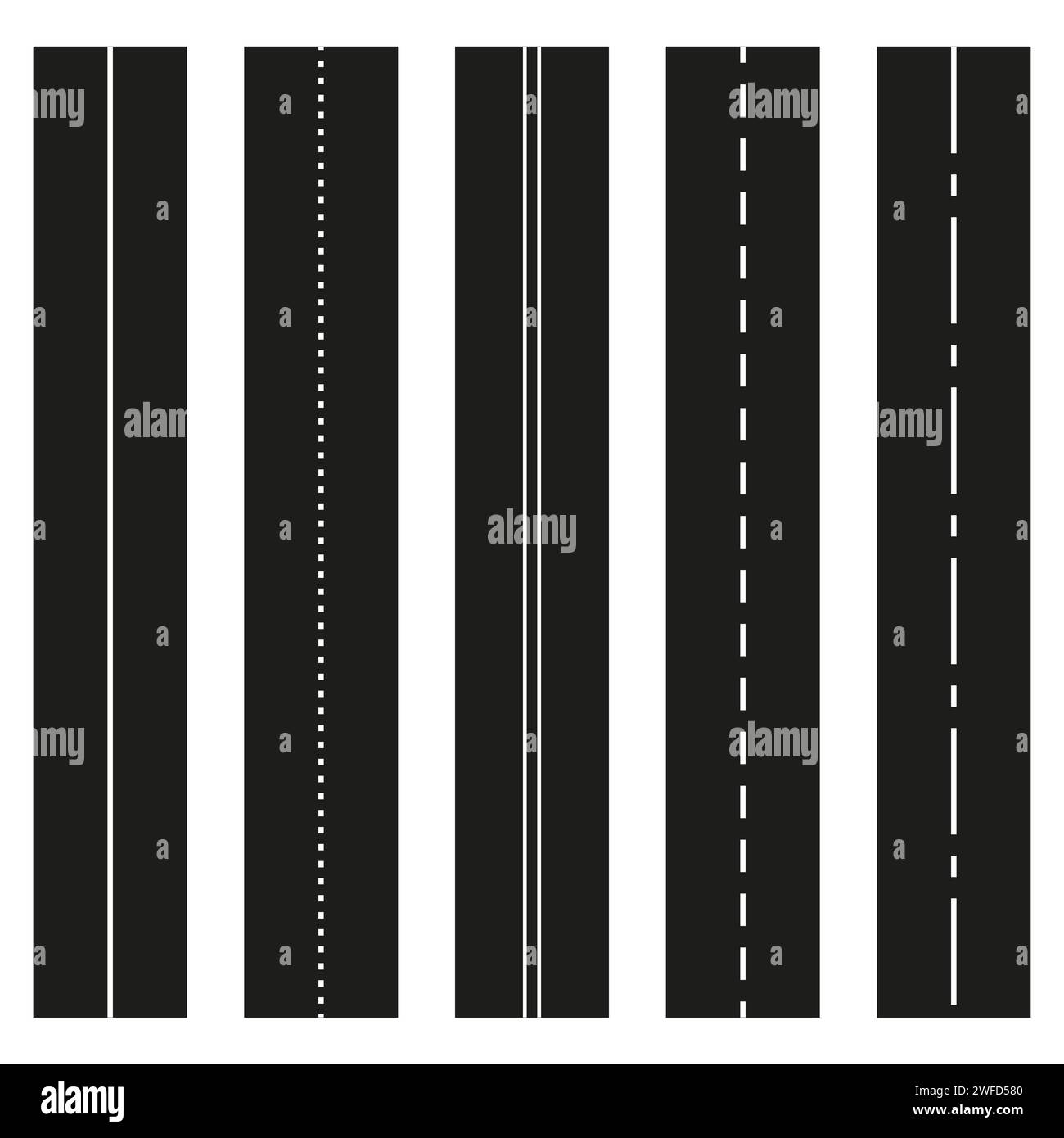 Flat city map vector elements with urban transport hi-res stock ...