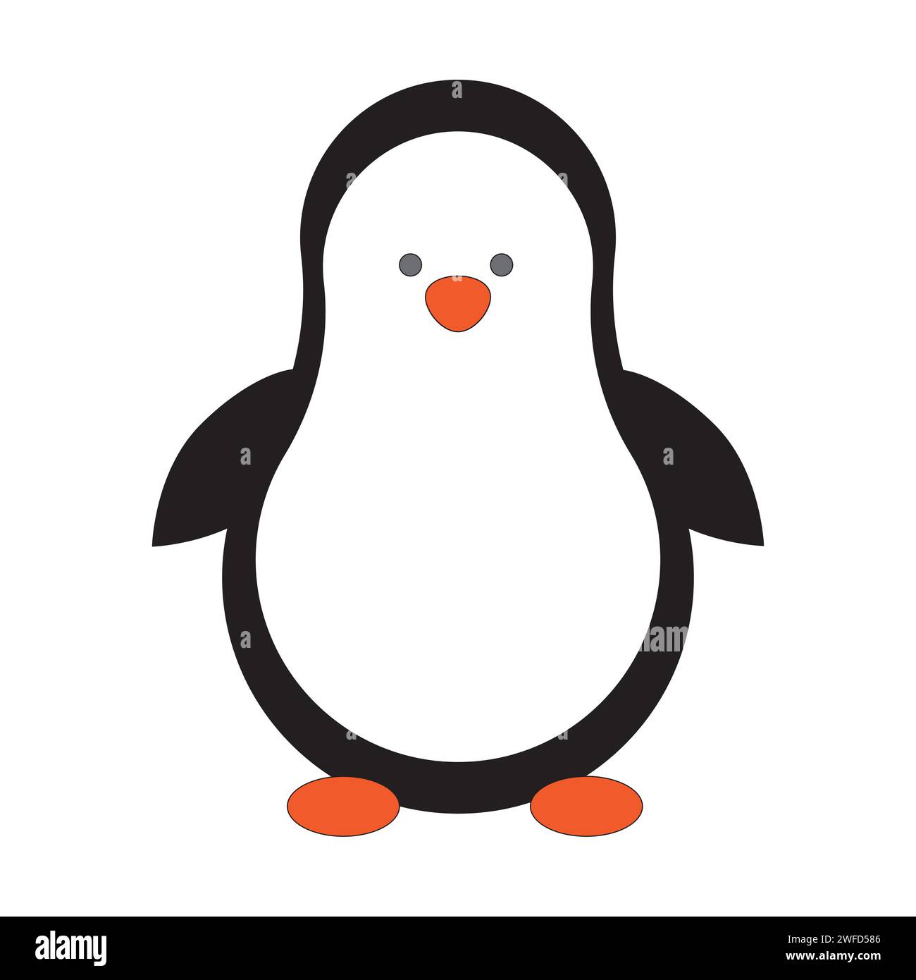 Cartoon penguin. Face symbol. Nature background. Love symbol. Happy ...