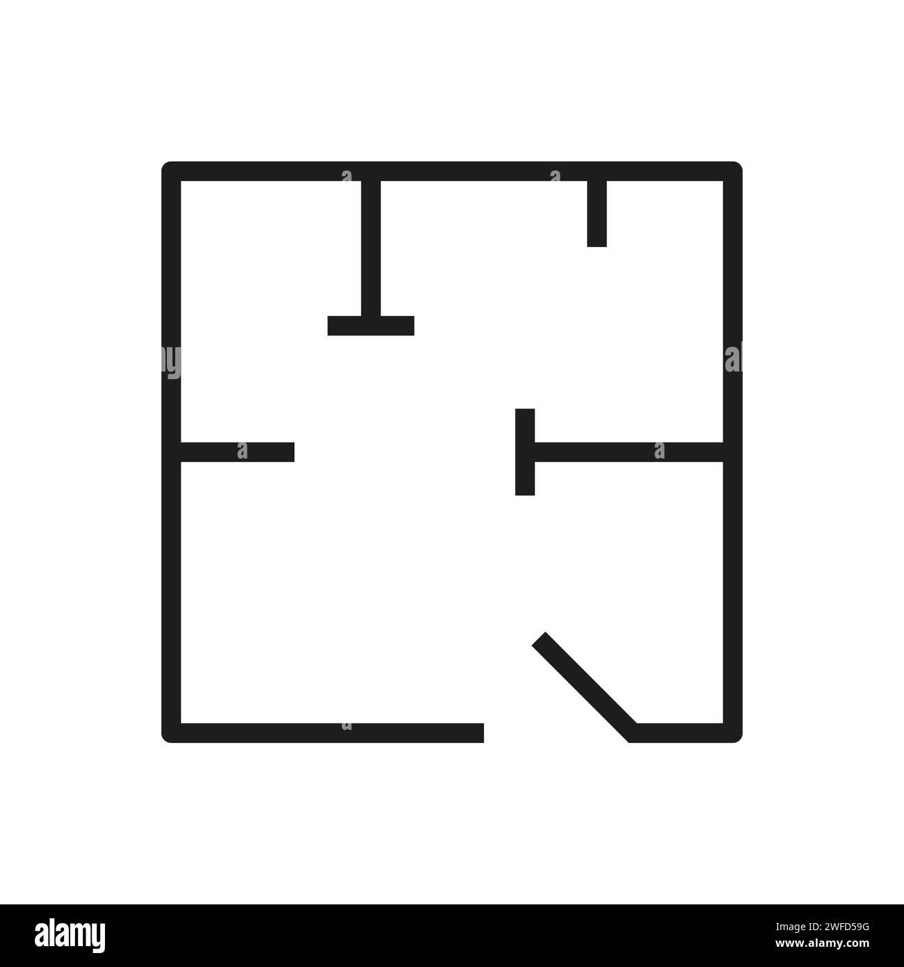 Flat room plan icon. Apartment interior. Business concept. Vector ...