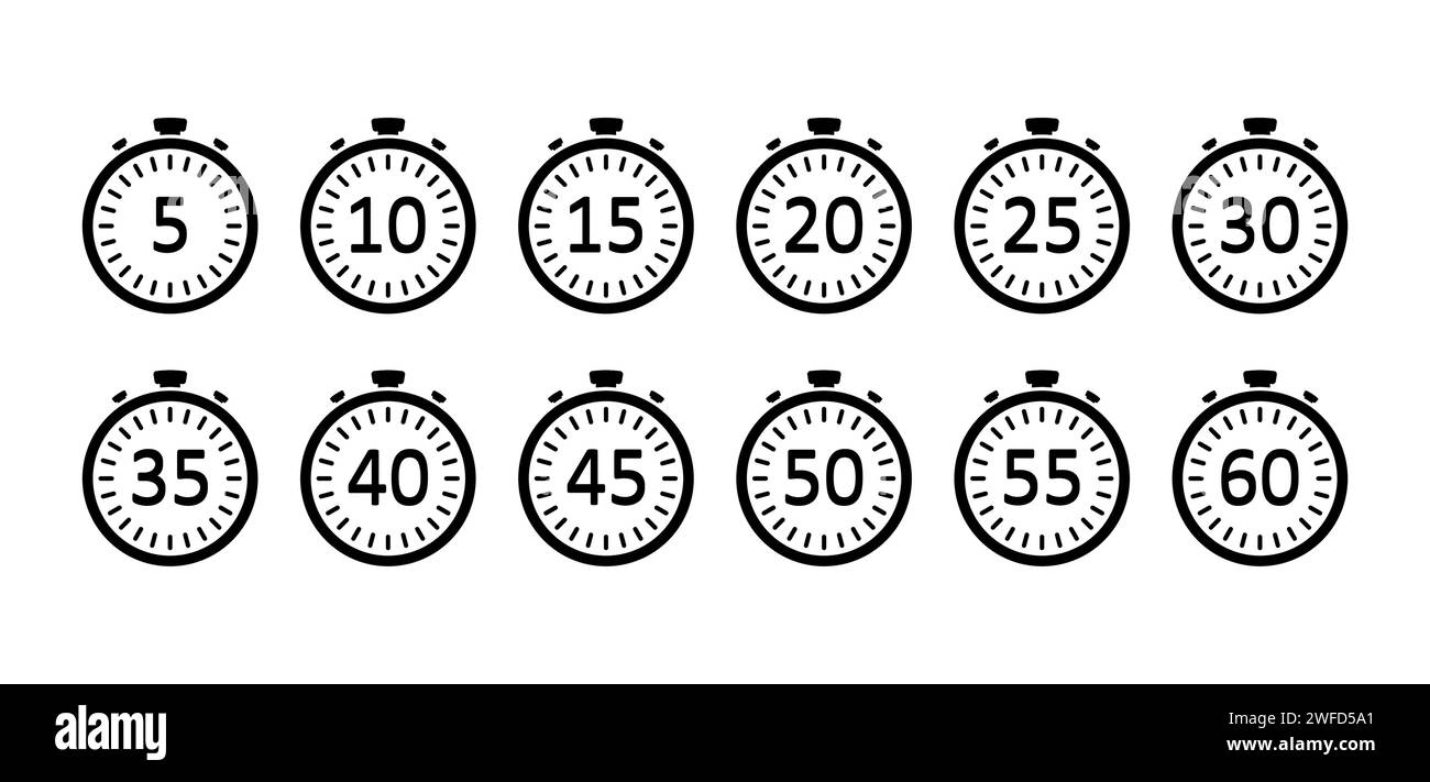 Chronometer icons set. Round clock. Ui design. Vector illustration. stock image. EPS 10 Stock ...