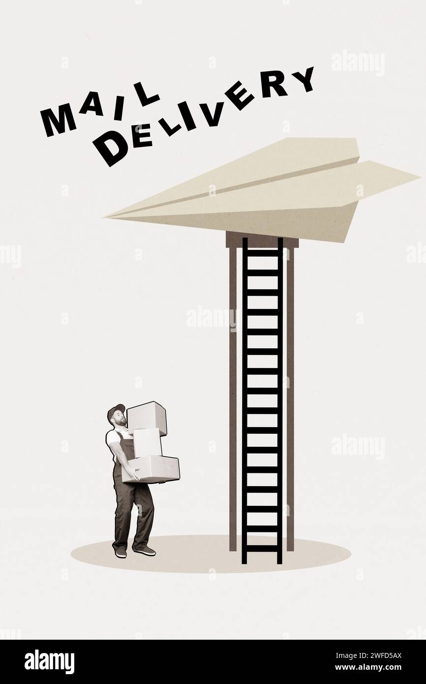 Vertical collage creative poster monochrome effect strong powerful ...