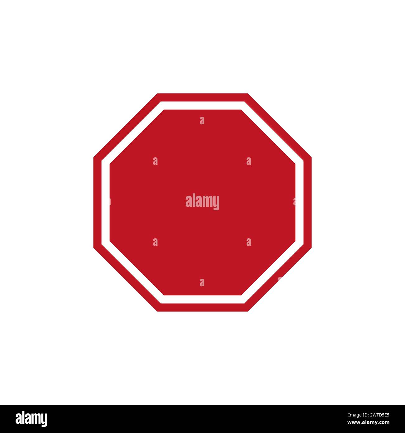 Blank Stop Sign. Red empty hexagon. Road sign. Vector illustration ...
