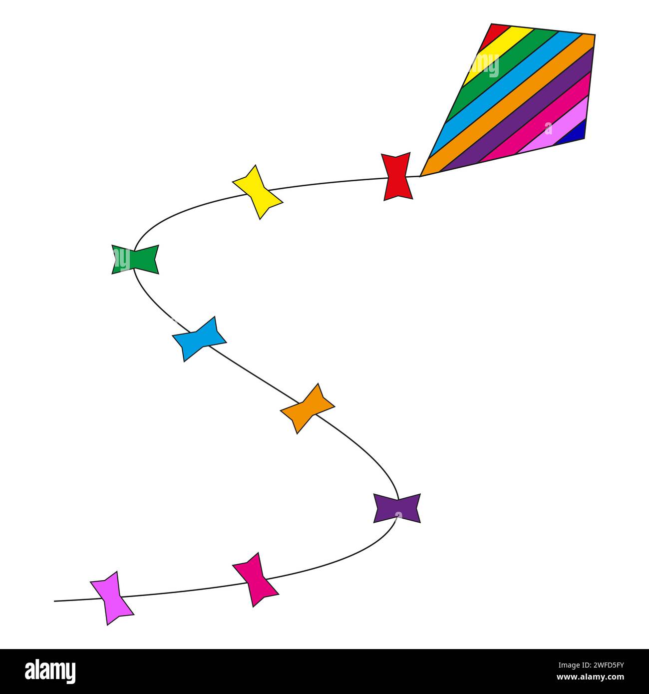 colorful cartoon kite. Vector illustration. stock image. EPS 10 Stock ...