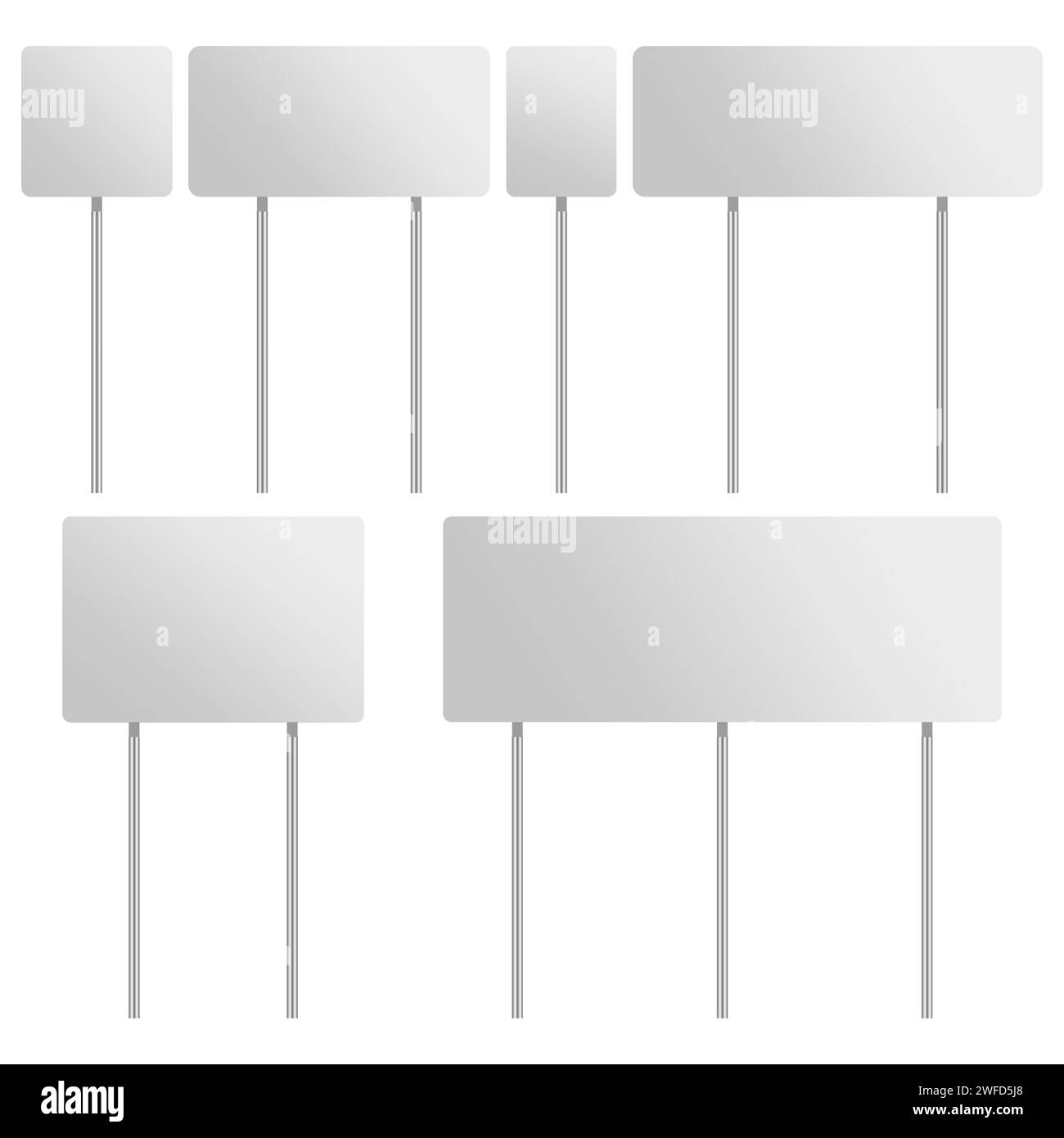 White blank boards signs. Vector illustration. stock image Stock Vector ...