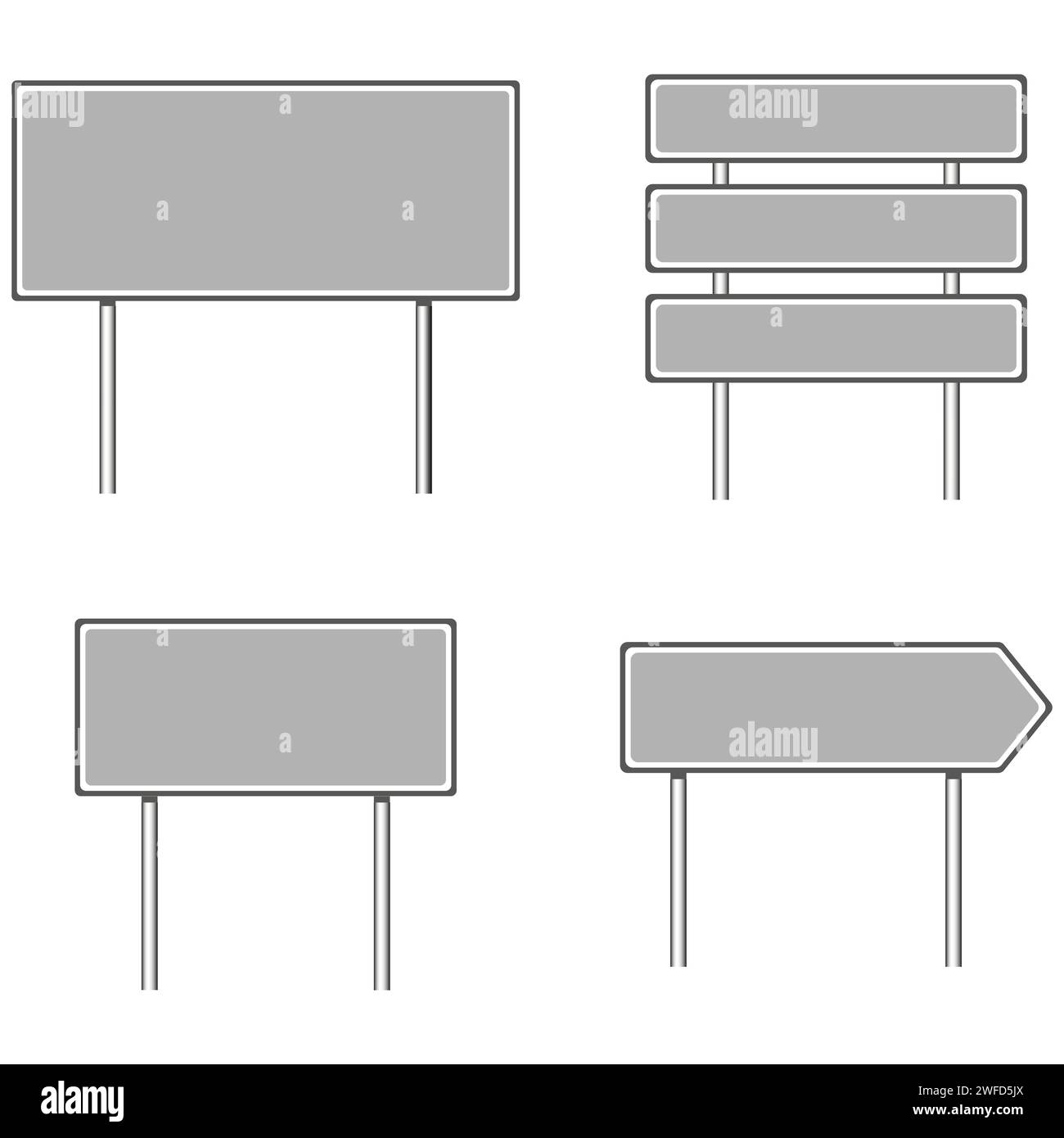 Several Types of Empty signs. Blank Road signs. vector illustration ...