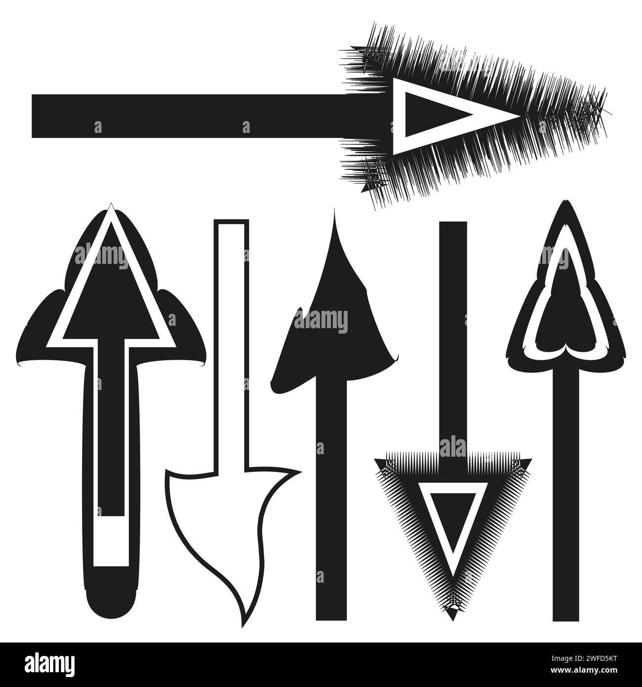 Set for decorative design. different straight arrows. Graphic elements ...