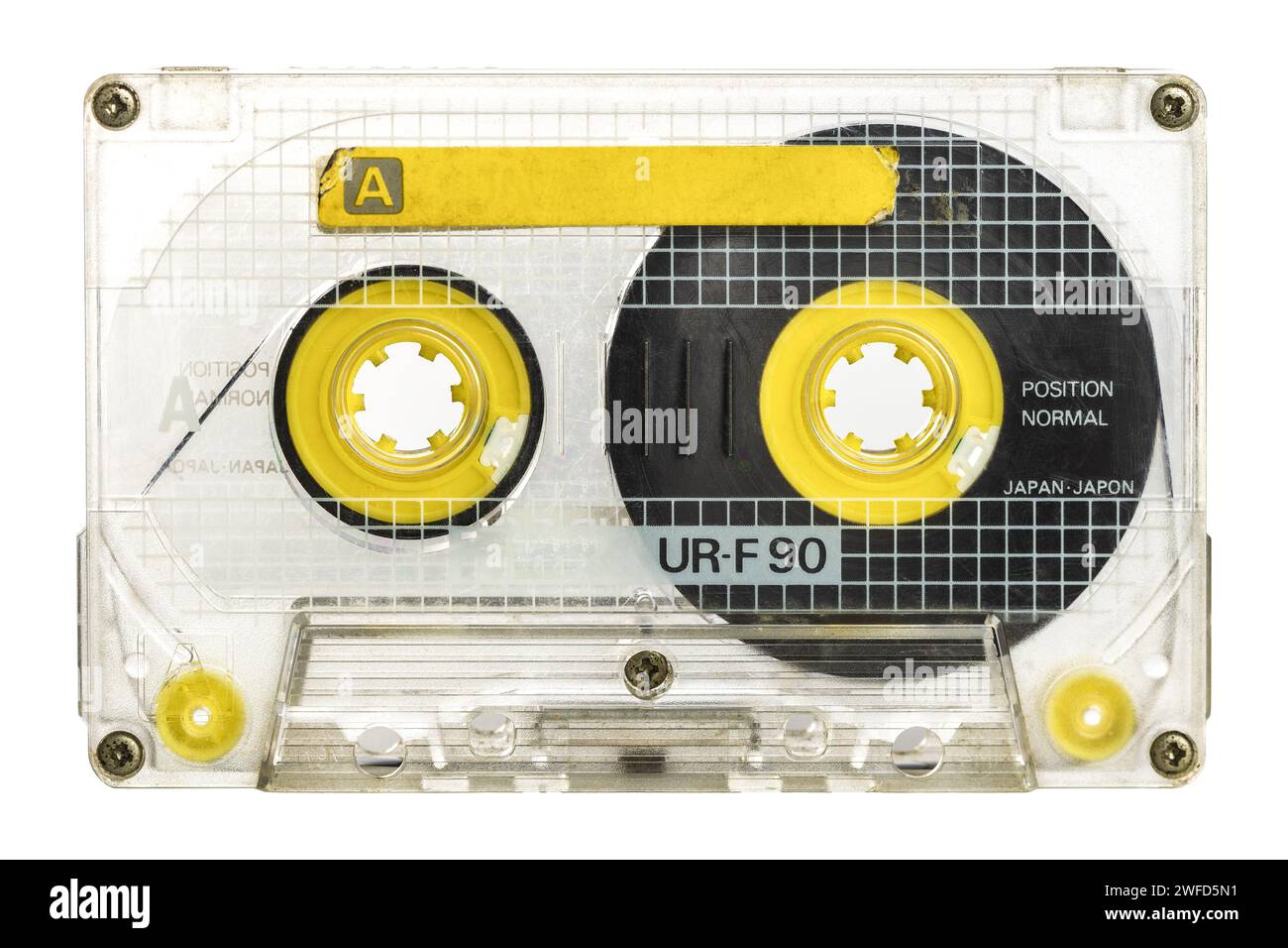 old transparent audio cassette isolated on white Stock Photo - Alamy