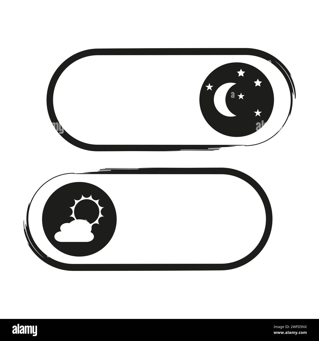 Switch element button for light or dark theme. Digital toggle symbol ...